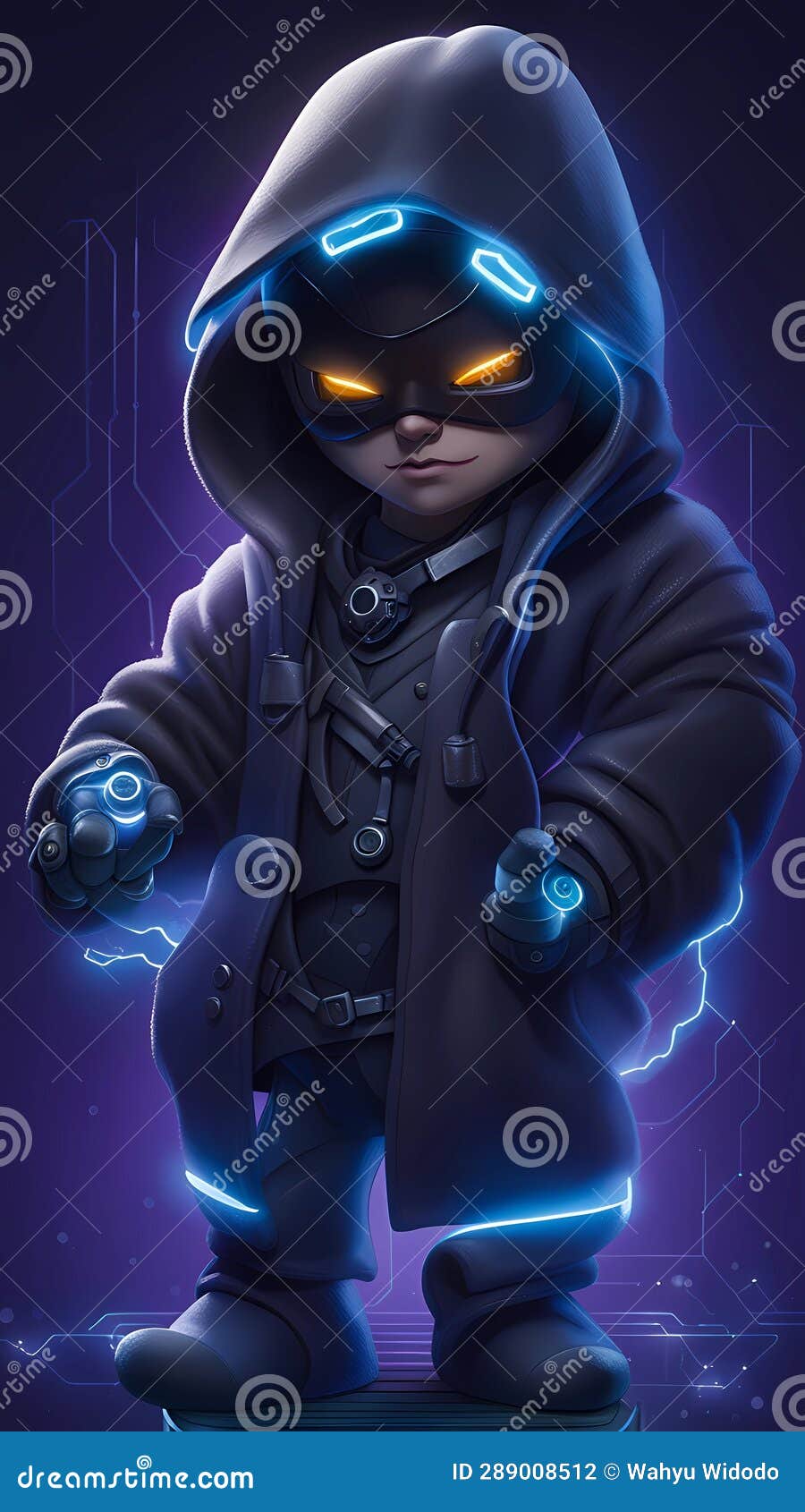 Hacker 3d Cartoon Character Illustration AI Generated Stock ...