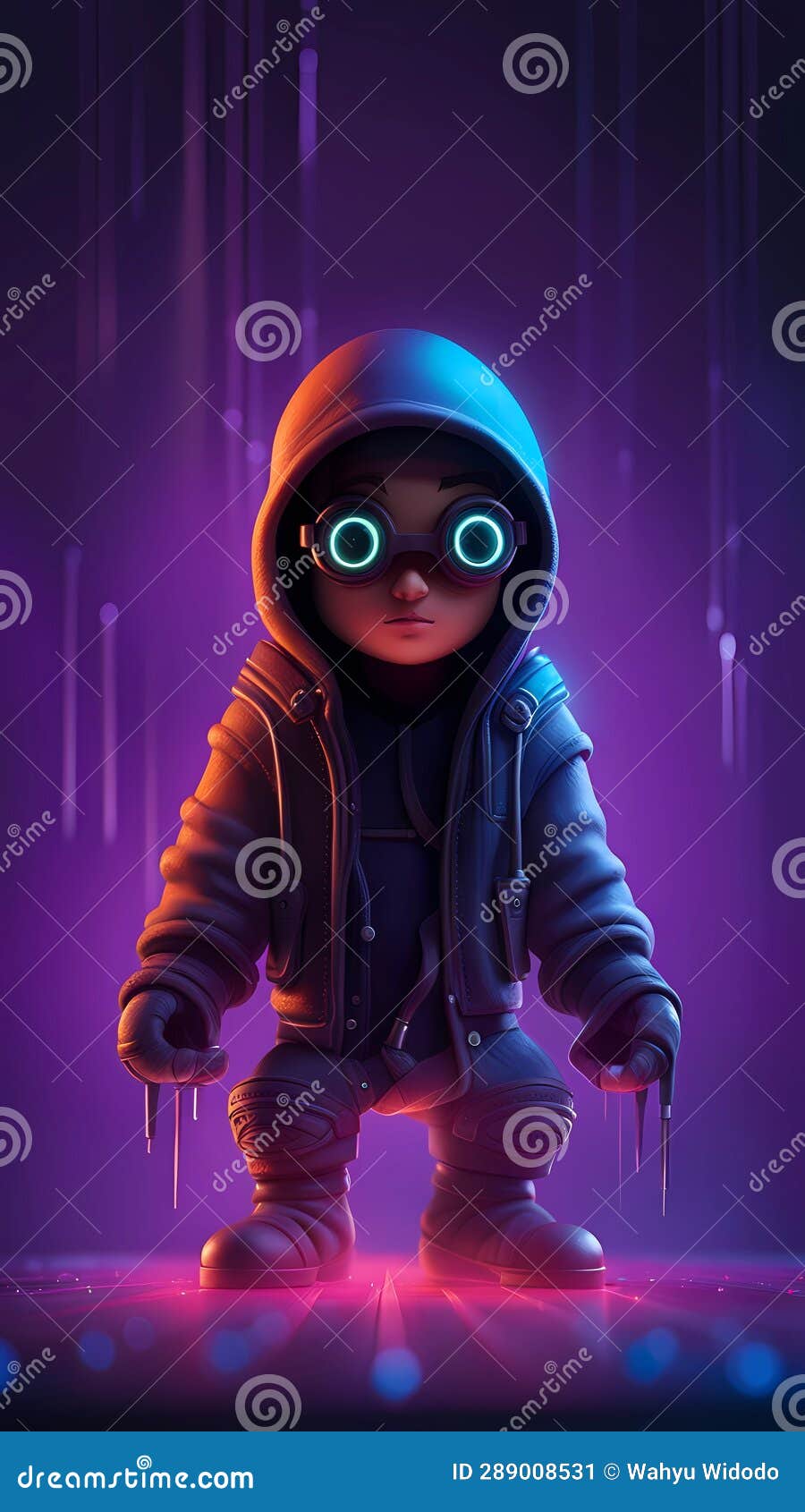 Hacker 3d Cartoon Character Illustration AI Generated Stock ...