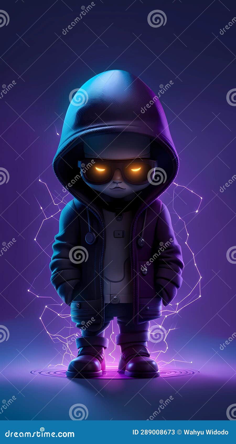 Hacker 3d Cartoon Character Illustration AI Generated Stock ...