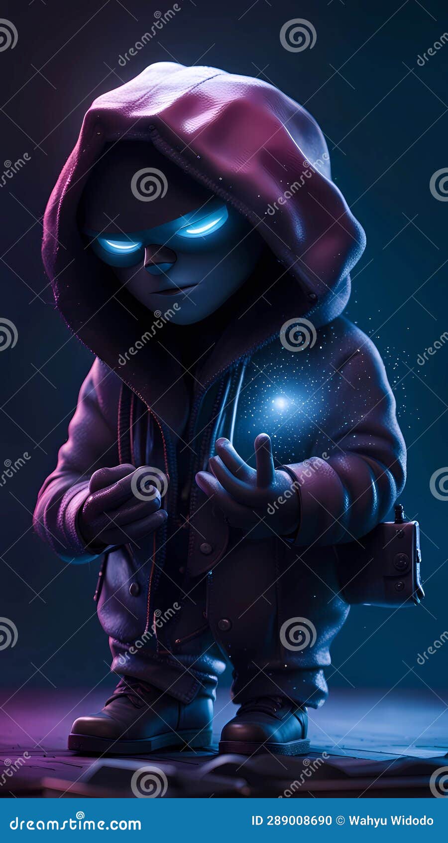 Hacker 3d Cartoon Character Illustration AI Generated Stock ...
