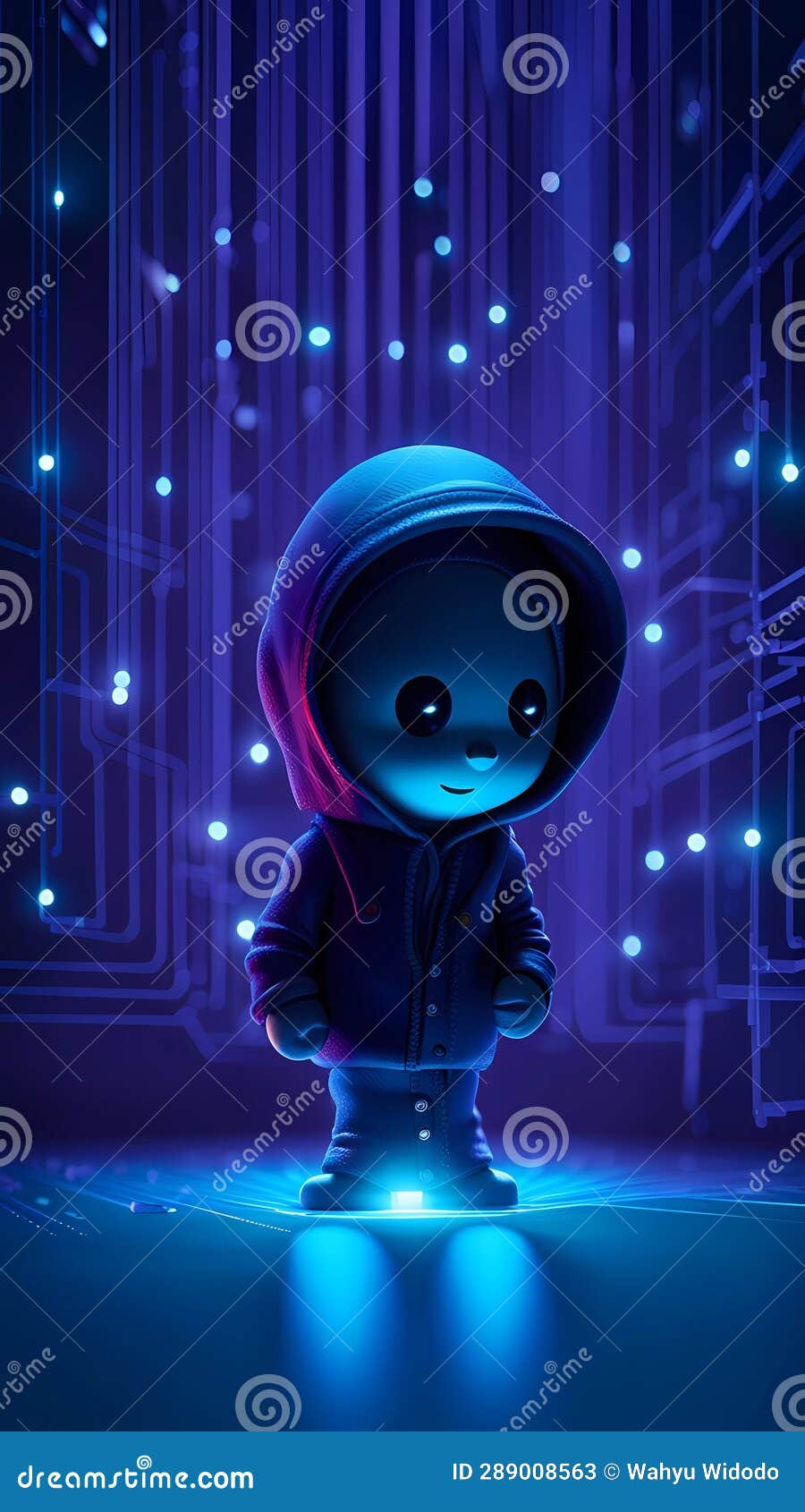 Hacker 3d Cartoon Character Illustration AI Generated Stock ...
