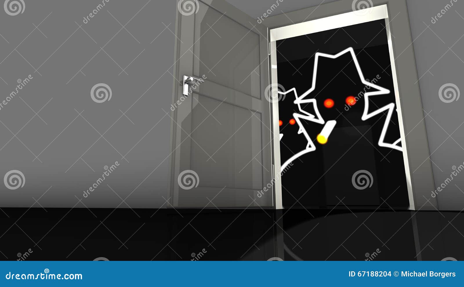 Hacker in the Dark Behind a Backdoor Stock Illustration - Illustration ...