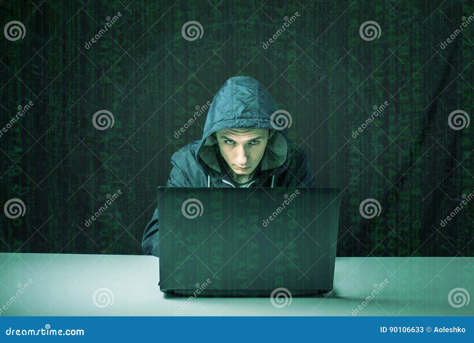 Hacker in the Dark Breaks the Access To Steal Information Stock Image ...