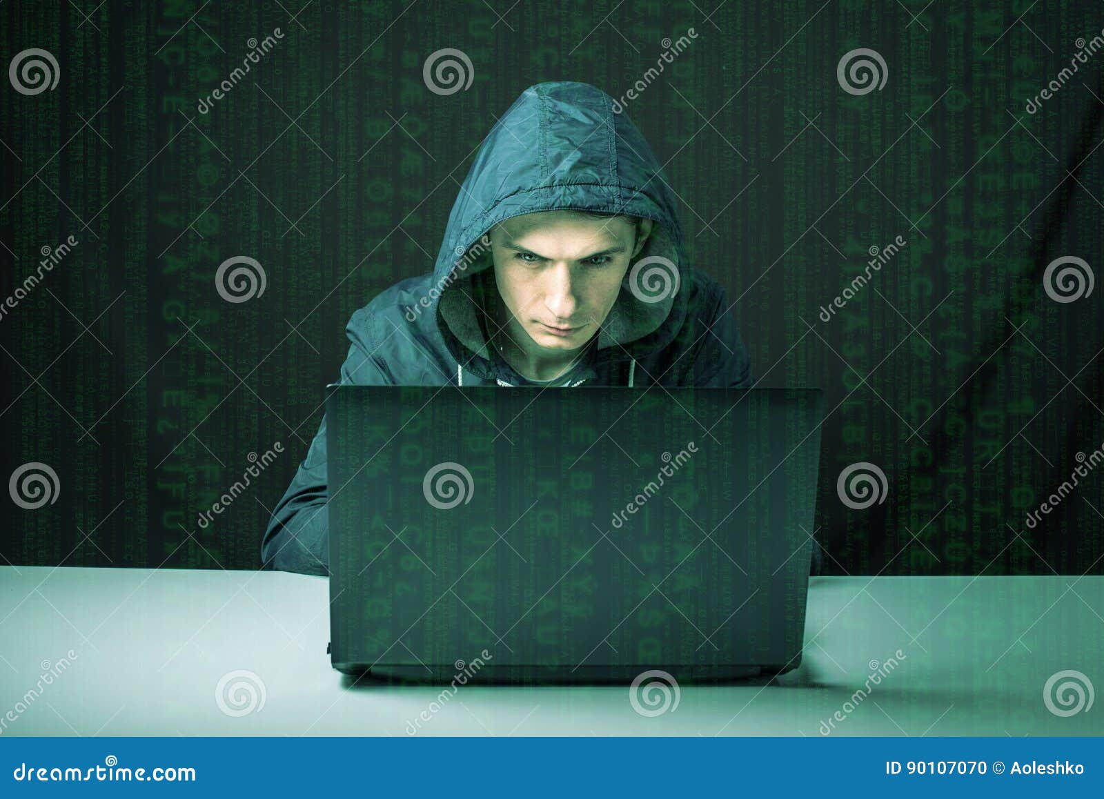 Hacker in the Dark Breaks the Access To Steal Information Stock Photo ...