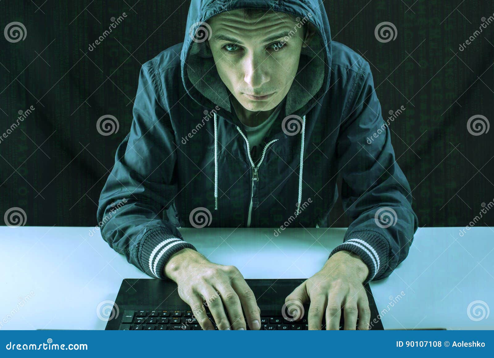 Hacker in the Dark Breaks the Access To Steal Information Stock Photo ...