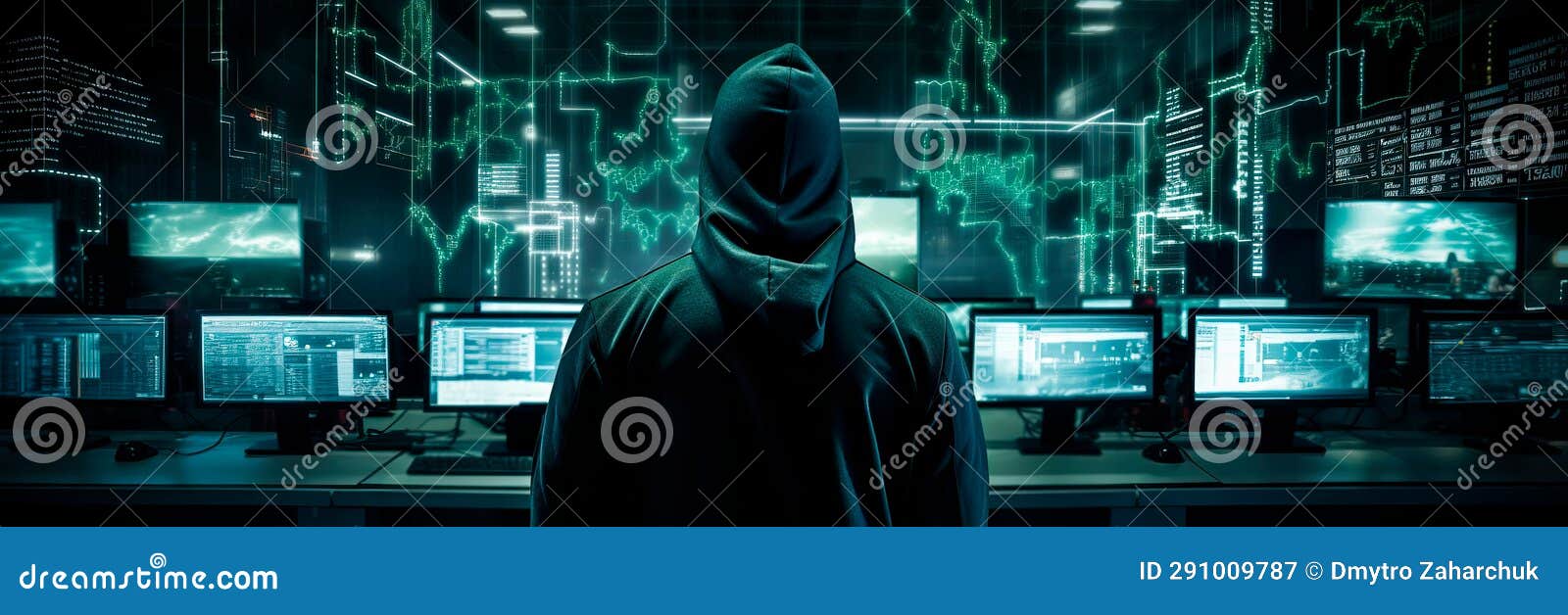 Hacker in a Dark, Underground Setting, Highlighting Cybersecurity ...