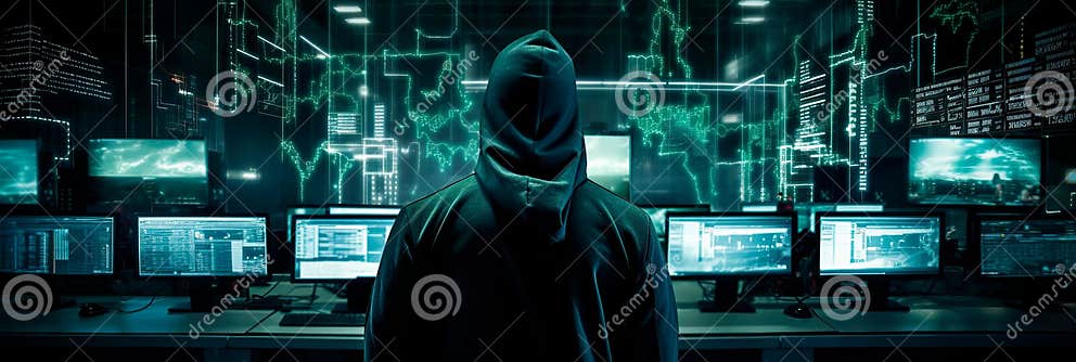 Hacker in a Dark, Underground Setting, Highlighting Cybersecurity ...