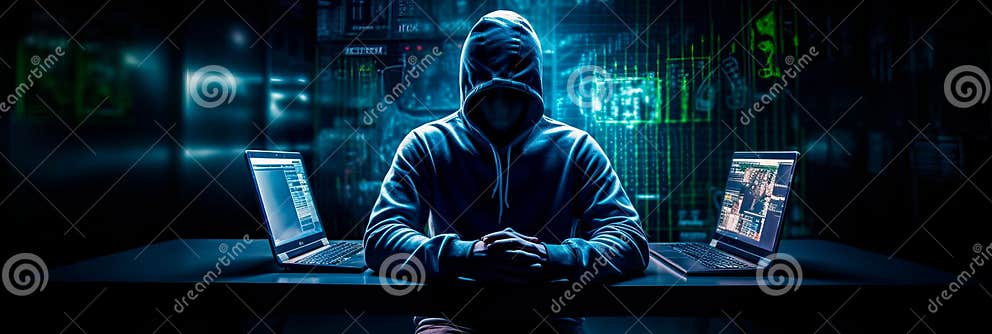 Hacker in a Dark, Underground Setting, Highlighting Cybersecurity ...
