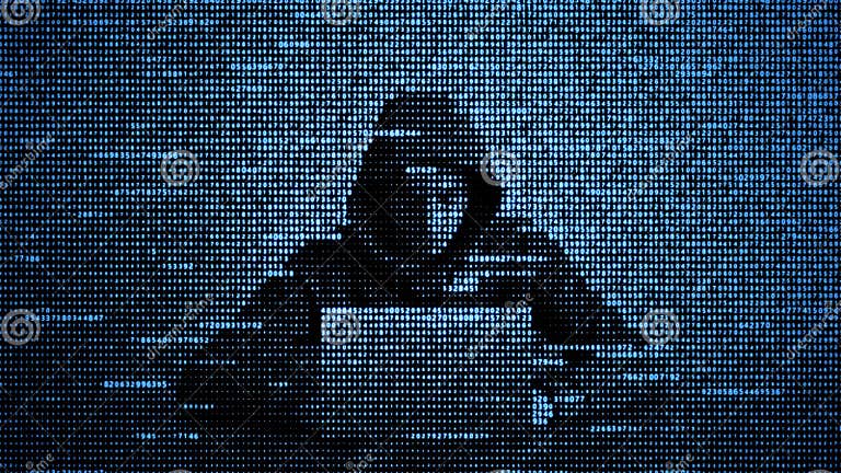 Hacker in Data Security Concept. Hacker Using Laptop. Hacking the Internet. Cyber Attack Stock ...
