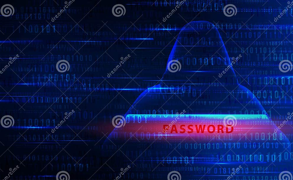 Hacker Data Security Technology Blue Background Data Secure Theft