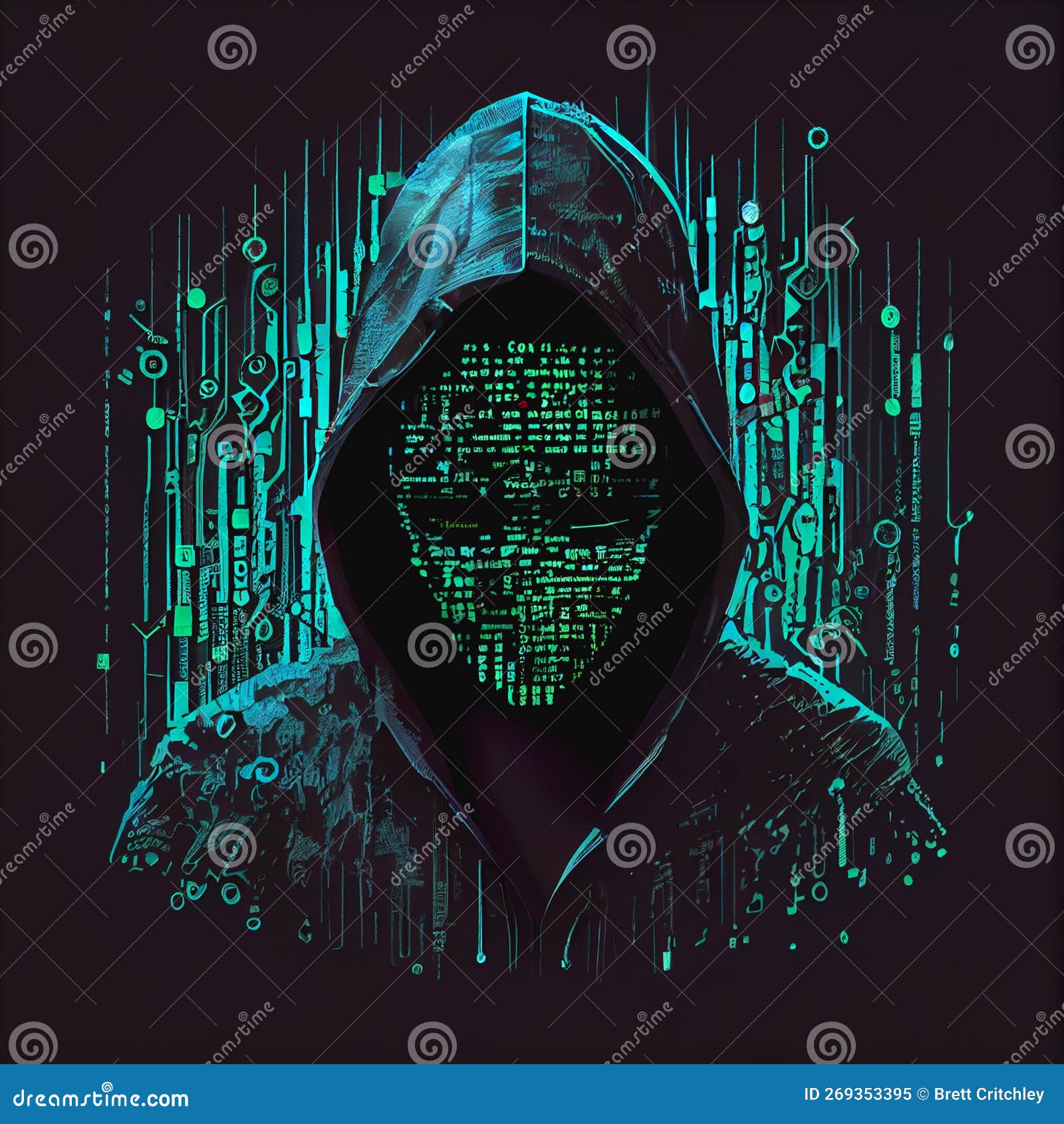 Hacker De Phishing De Computador Ilustração Stock - Ilustração de ...