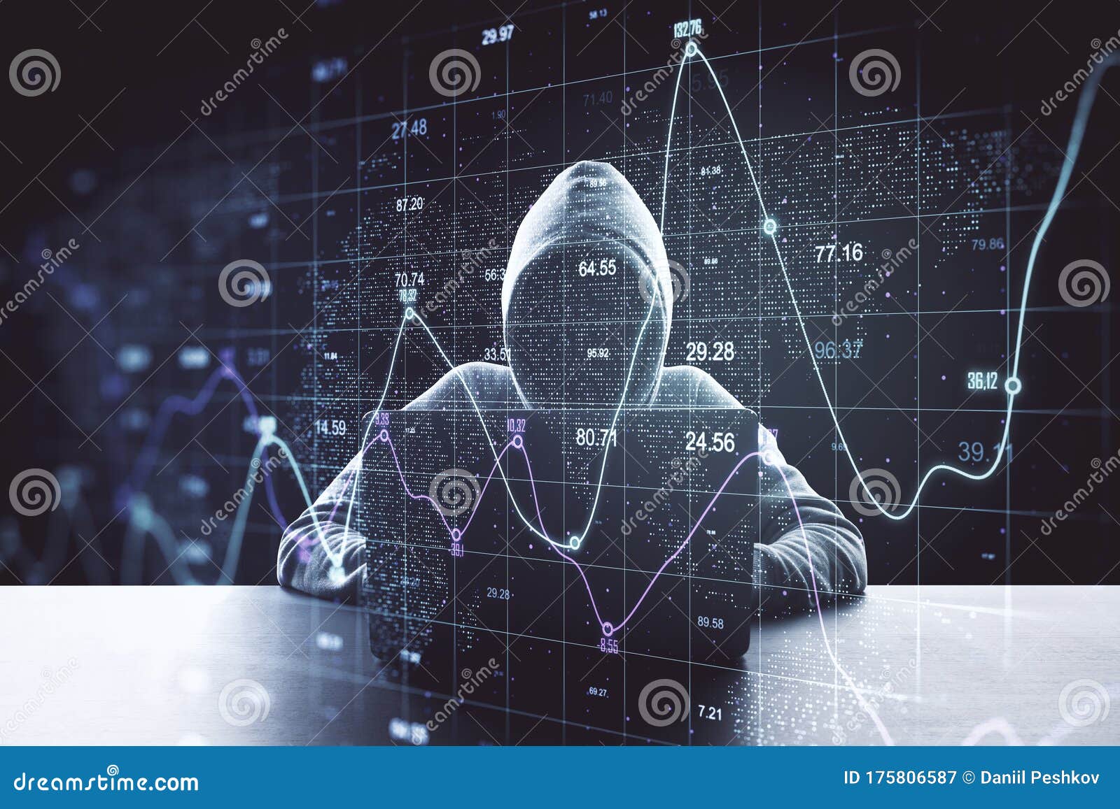 Hacker at Desktop Using Laptop Stock Image - Image of concept, blurry ...