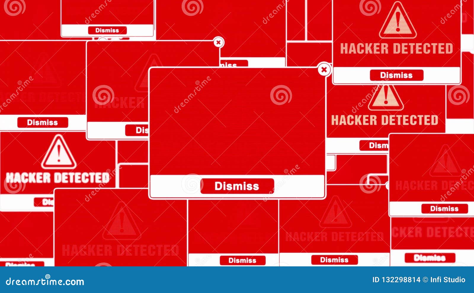 Hacker Detected Alert Warning Error Pop-up Notification Box on Screen ...