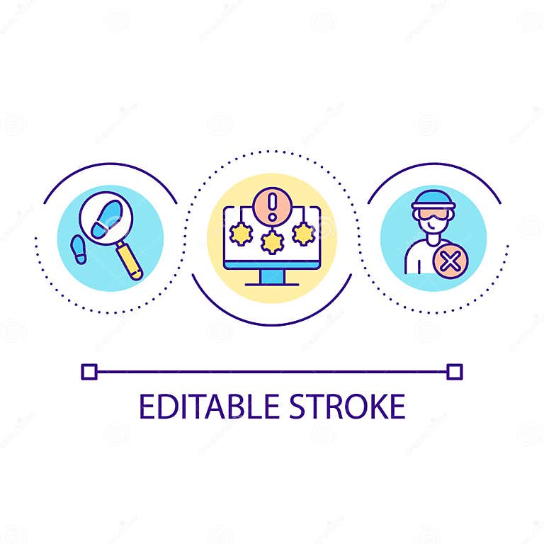 Hacker Detection Software Loop Concept Icon Stock Vector Illustration