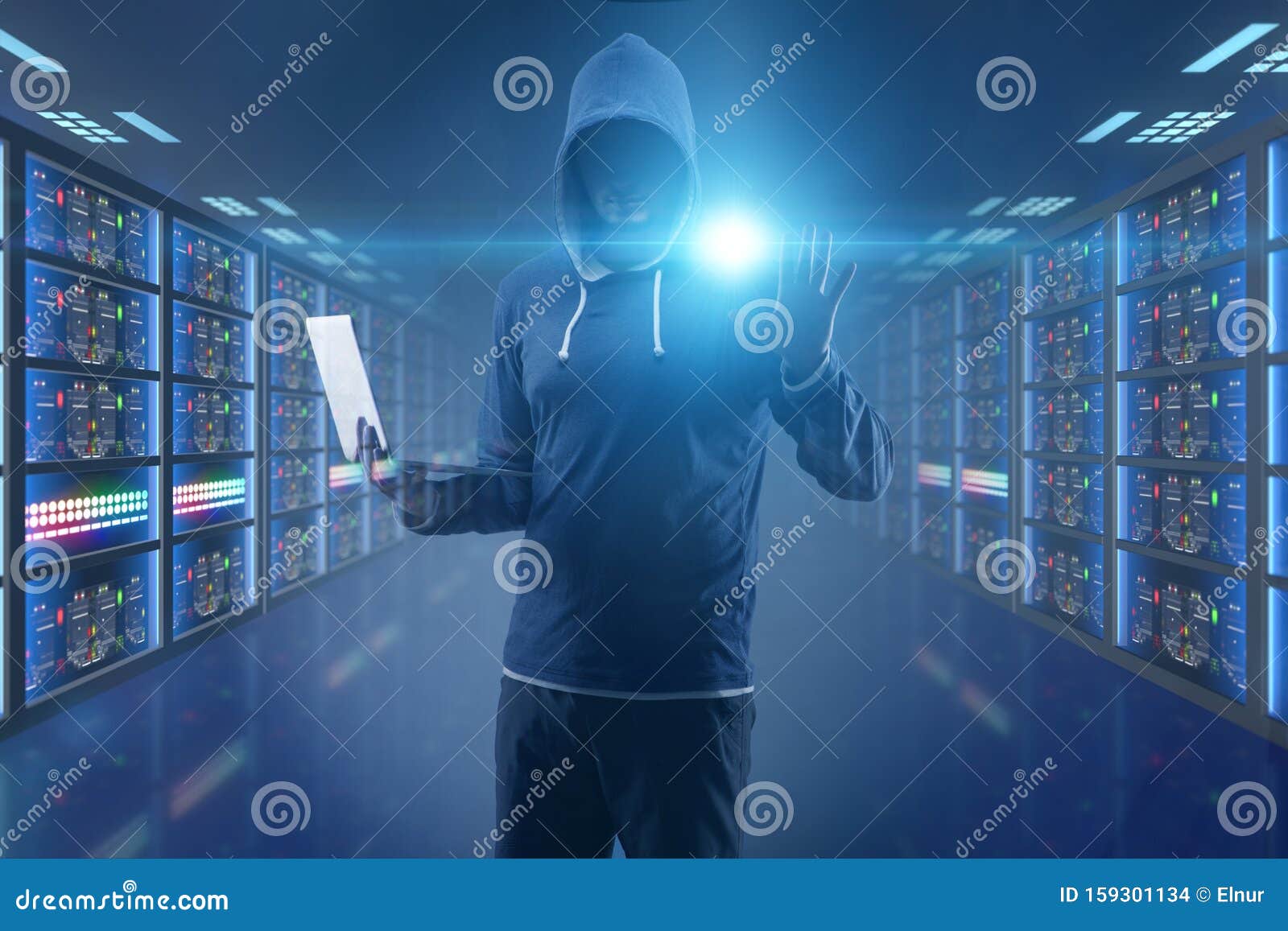 Hacker in Digital Security Concept Stock Photo - Image of information ...