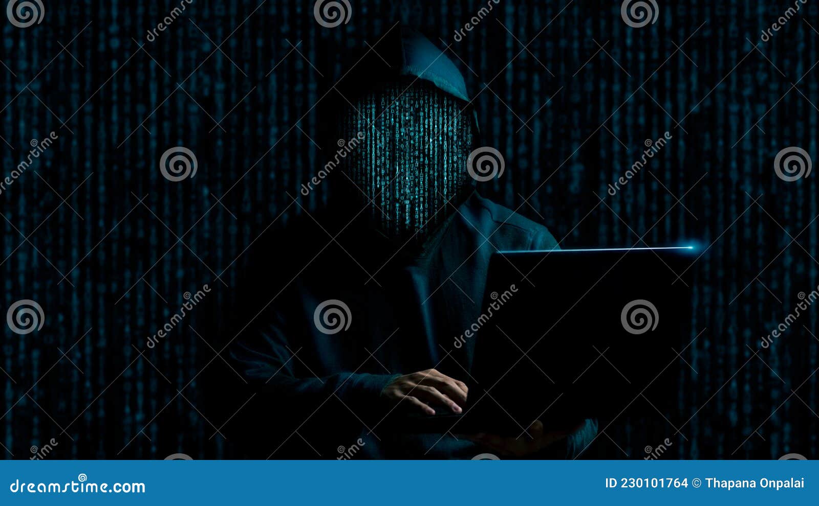 Hacker Face Made with Binary Code Anonymous Computer Hacker, Cyber Attack, Hacker Using the ...