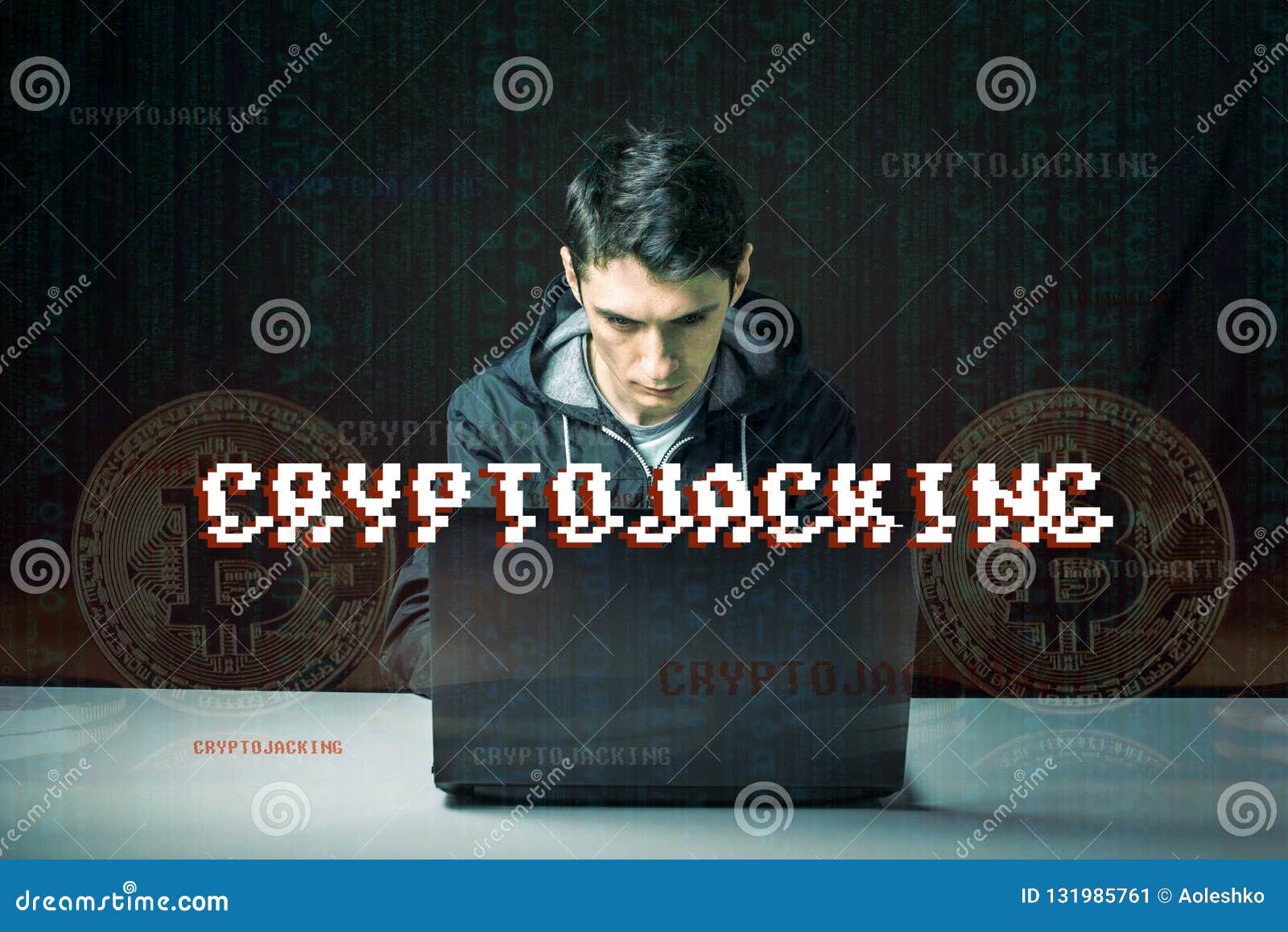 Hacker with a Face is Trying To Steal Cryptocurrency Using a Computer ...
