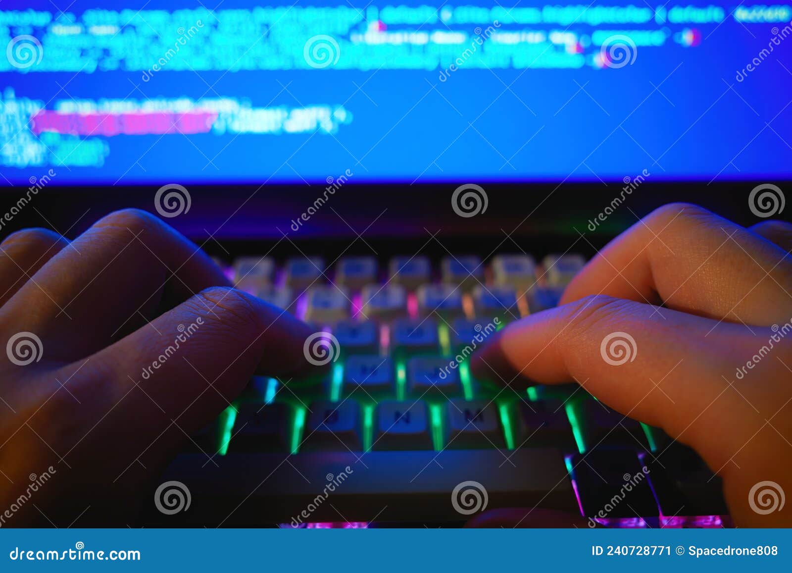 Hacker Fingers on Computer Keyboard Backdrop Stock Image - Image of ...