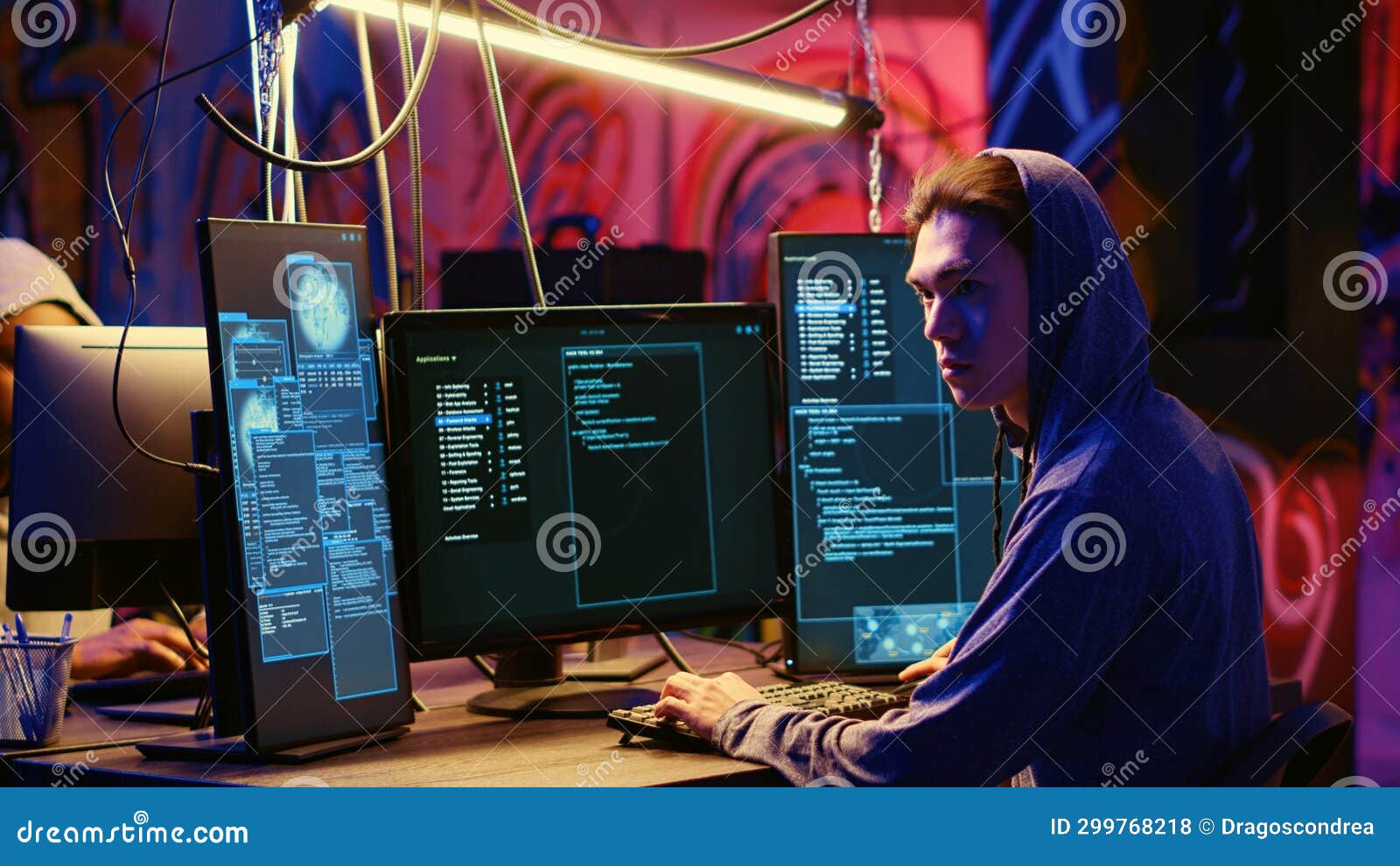 Hacker Focused on Cracking Devices Stock Photo - Image of digital ...