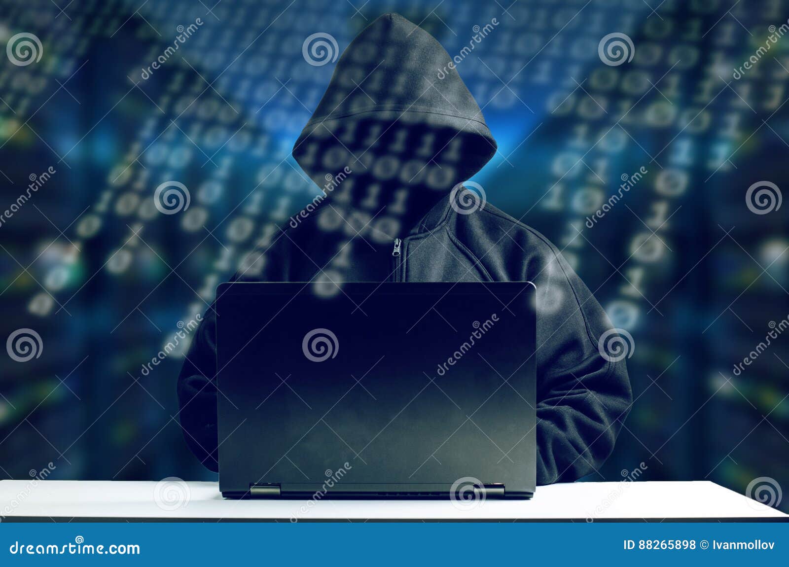 Hacker in Front of Computer. Stock Photo - Image of criminal, cyber ...