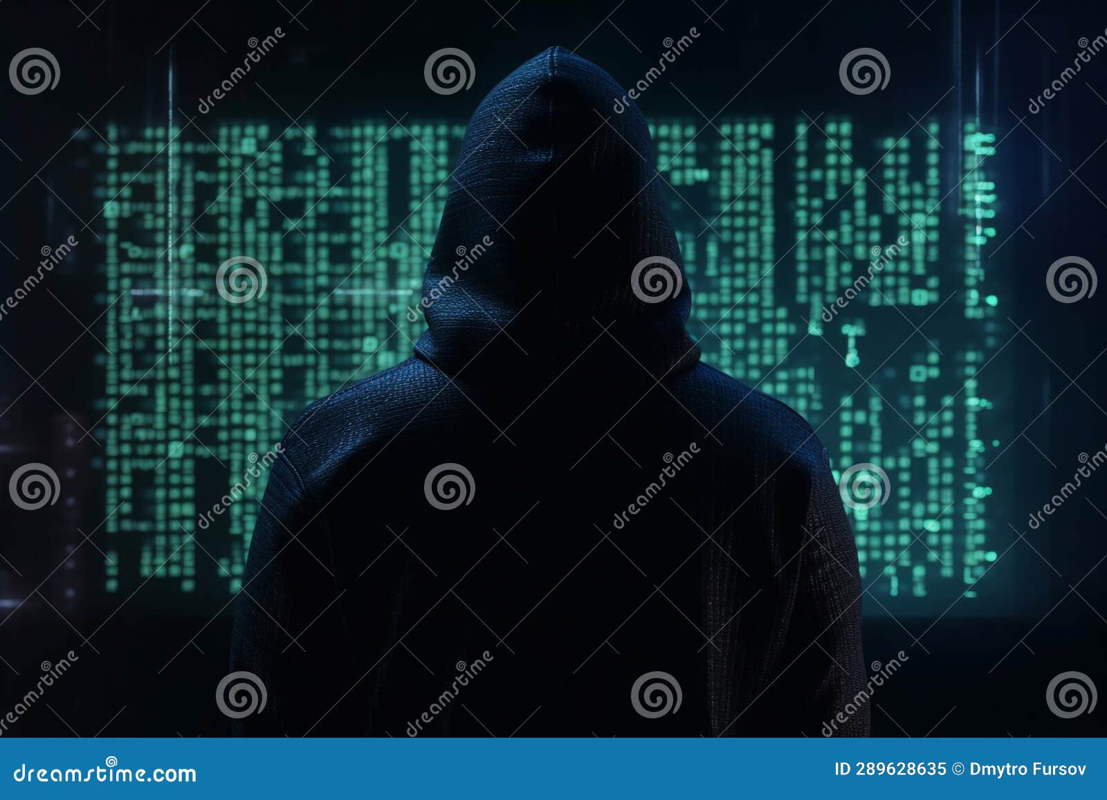 Hacker Front of His Computer Committing Digital Cybercrime. Generative ...