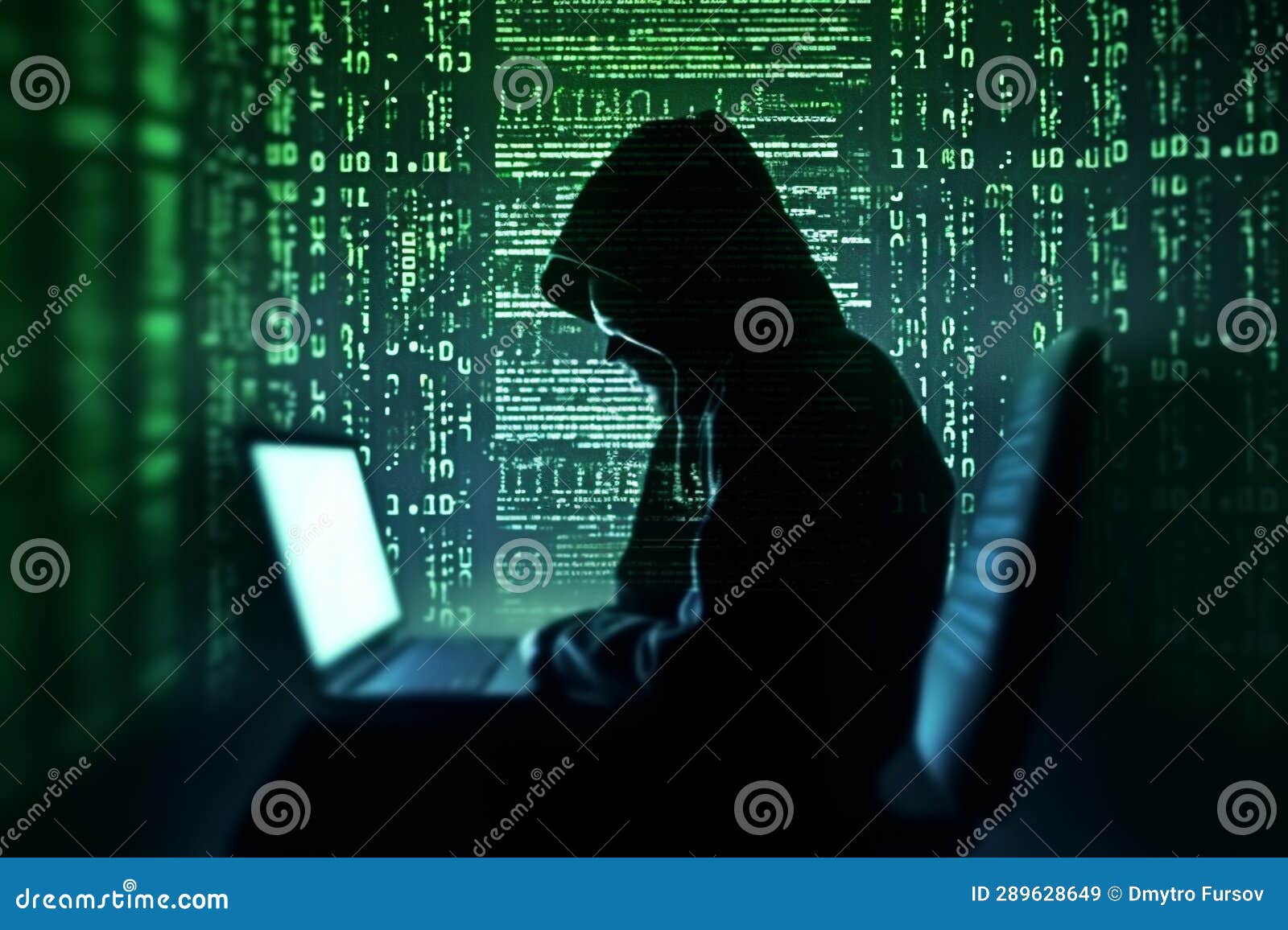 Hacker Front Of His Computer Committing Digital Cybercrime Generative Ai Stock Image Image Of