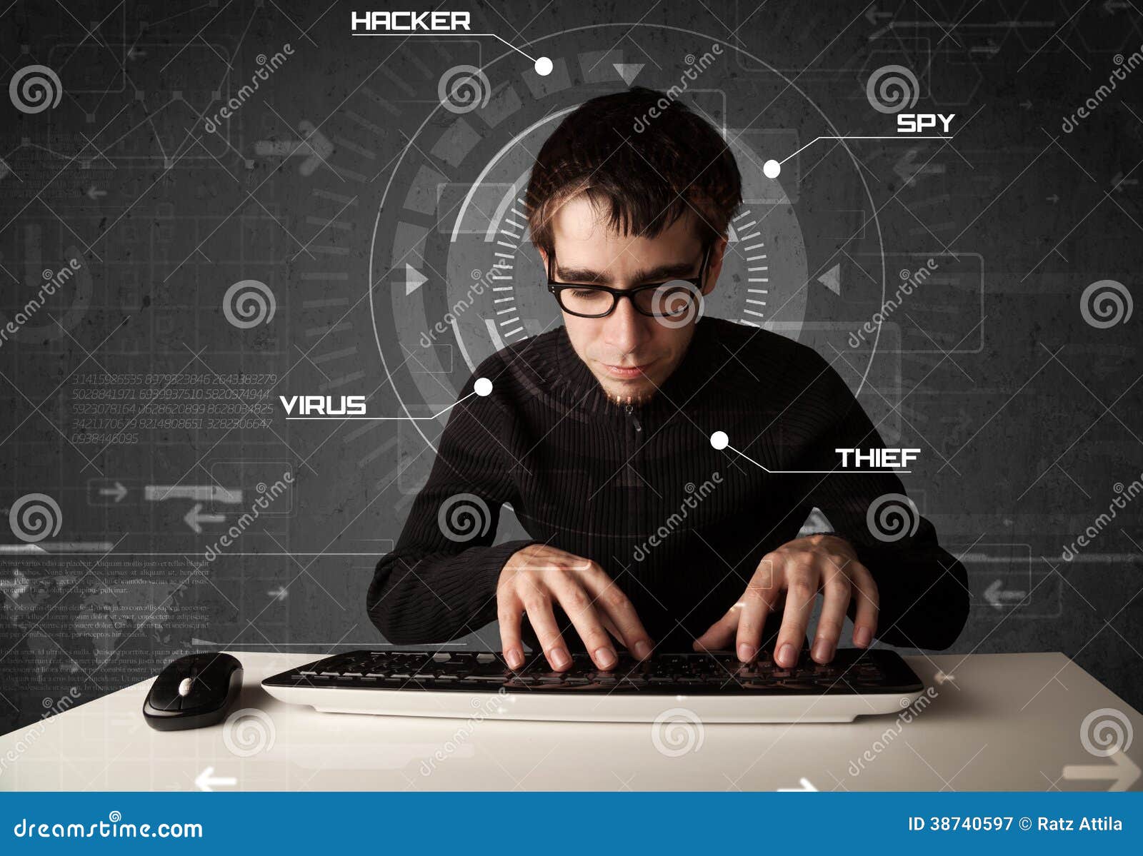 Hacker in Futuristic Enviroment Hacking Stock Image - Image of ...