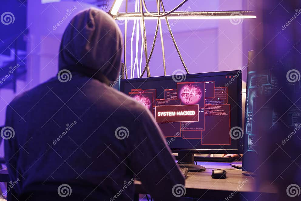 Hacker Getting System Hacked Message Stock Image - Image of smiling, happy: 286186765