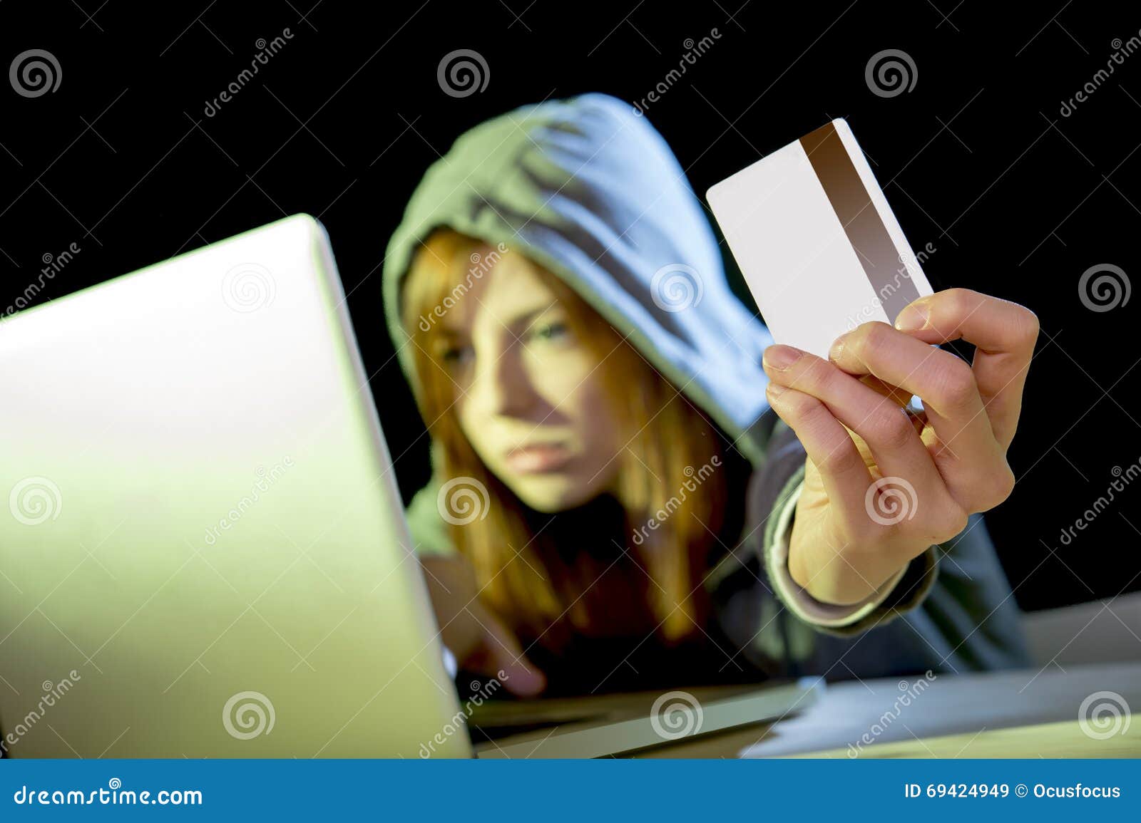 Hacker Girl Holding Credit Card Violating Privacy Holding Credit Card ... Hacker Girl Holding Credit Card Violating Privacy Holding Credit Card ...