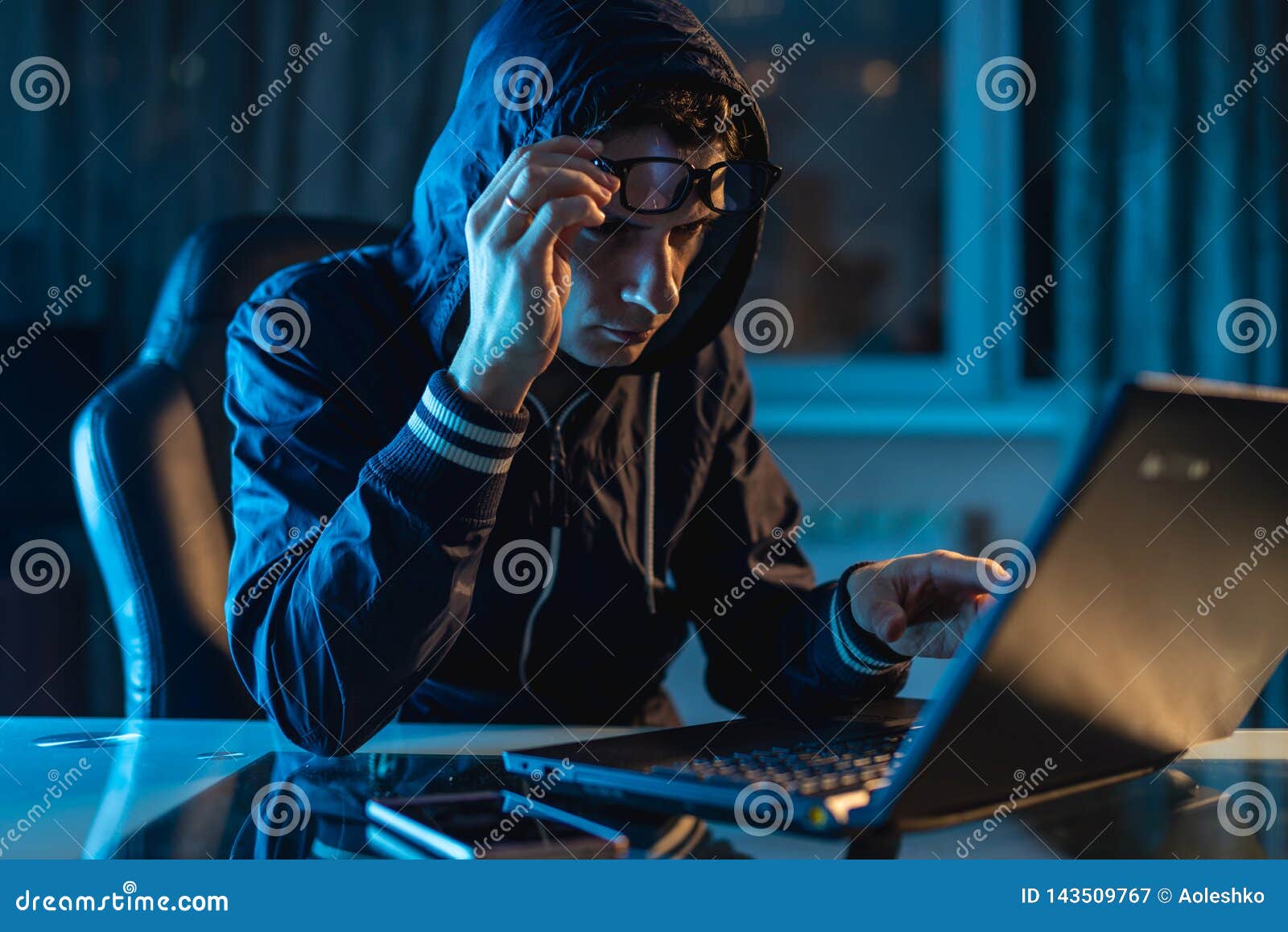 Hacker in Glasses Thinking about the Problem of Hacking and Stealing ...