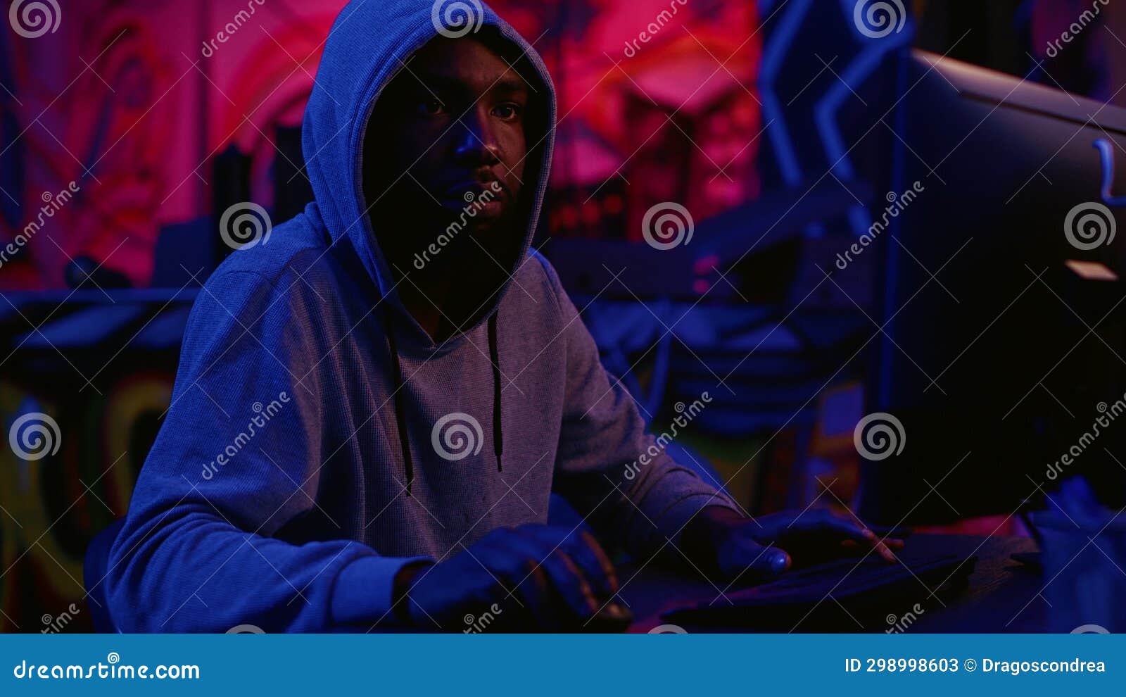 Hacker in Graffiti Painted Hideaway Stock Video - Video of technology ...