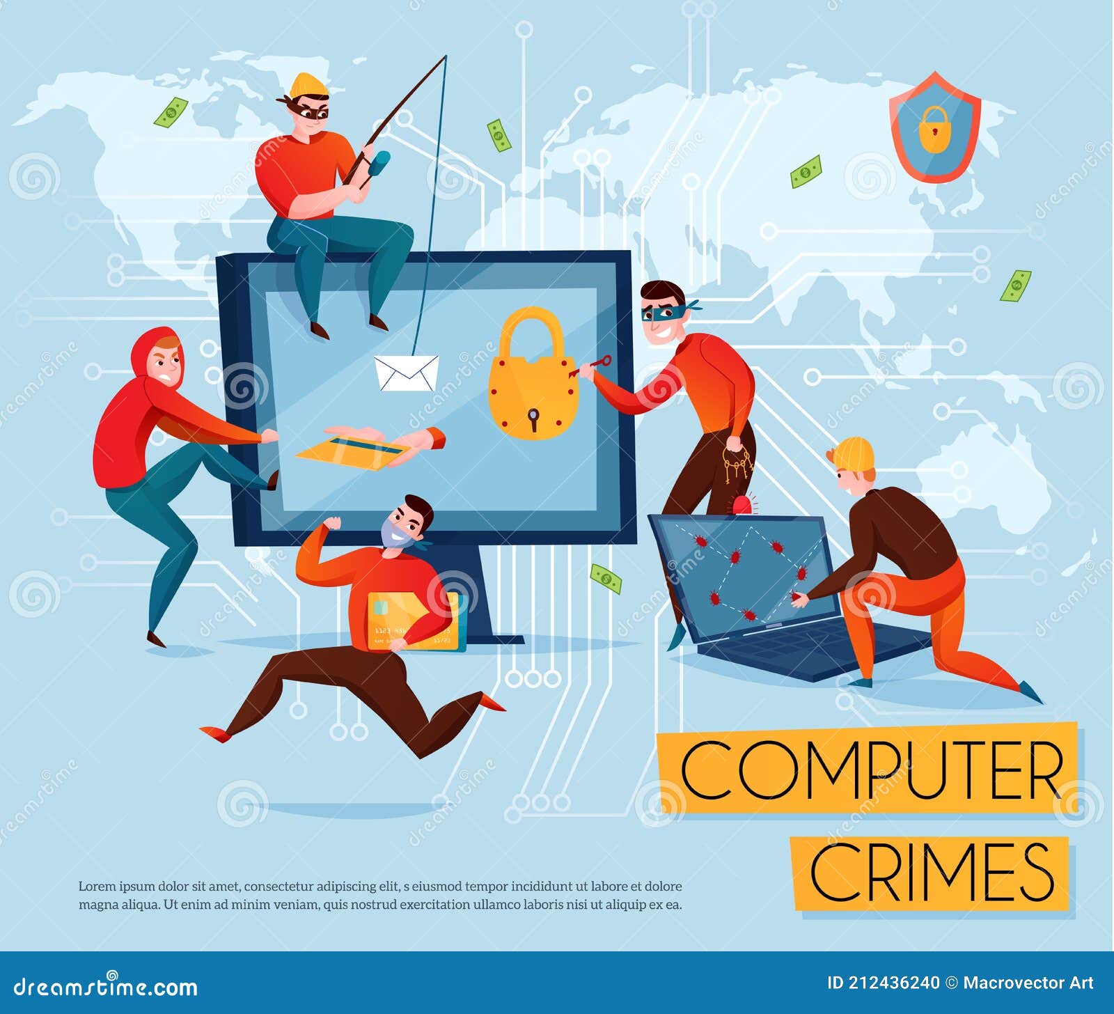 Hacker Group Composition stock vector. Illustration of decorative ...