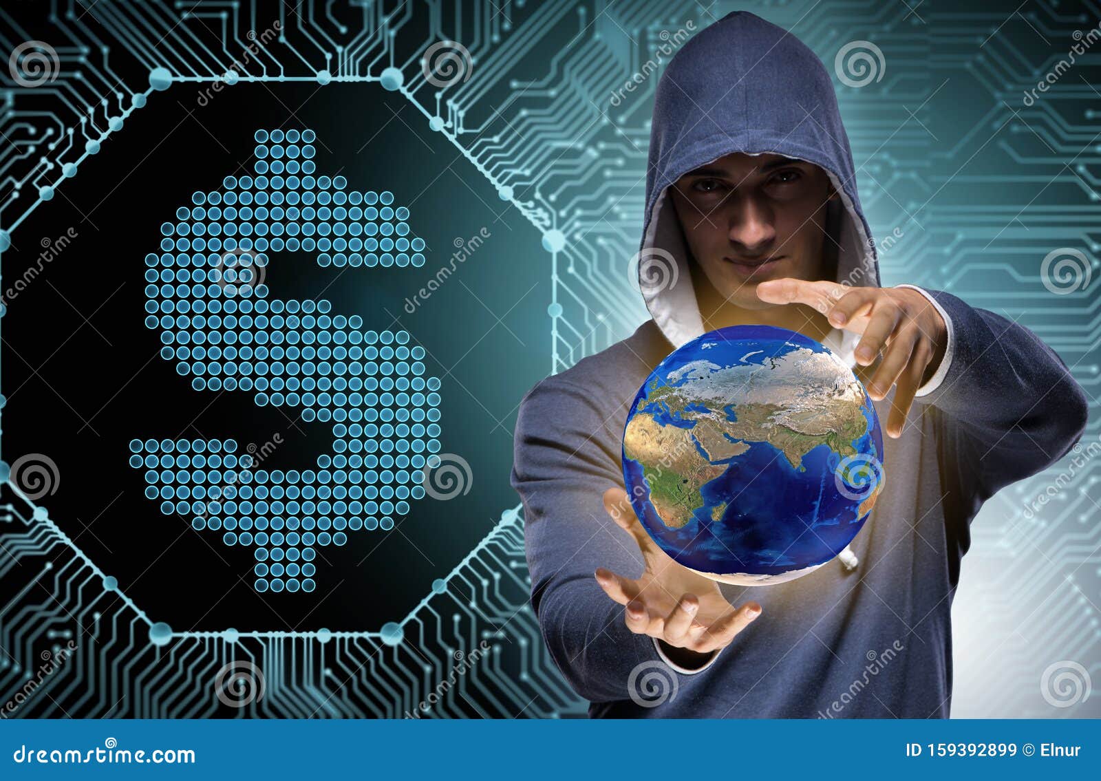 Hacker With Financial Chart Screen Stock Photography | CartoonDealer ...