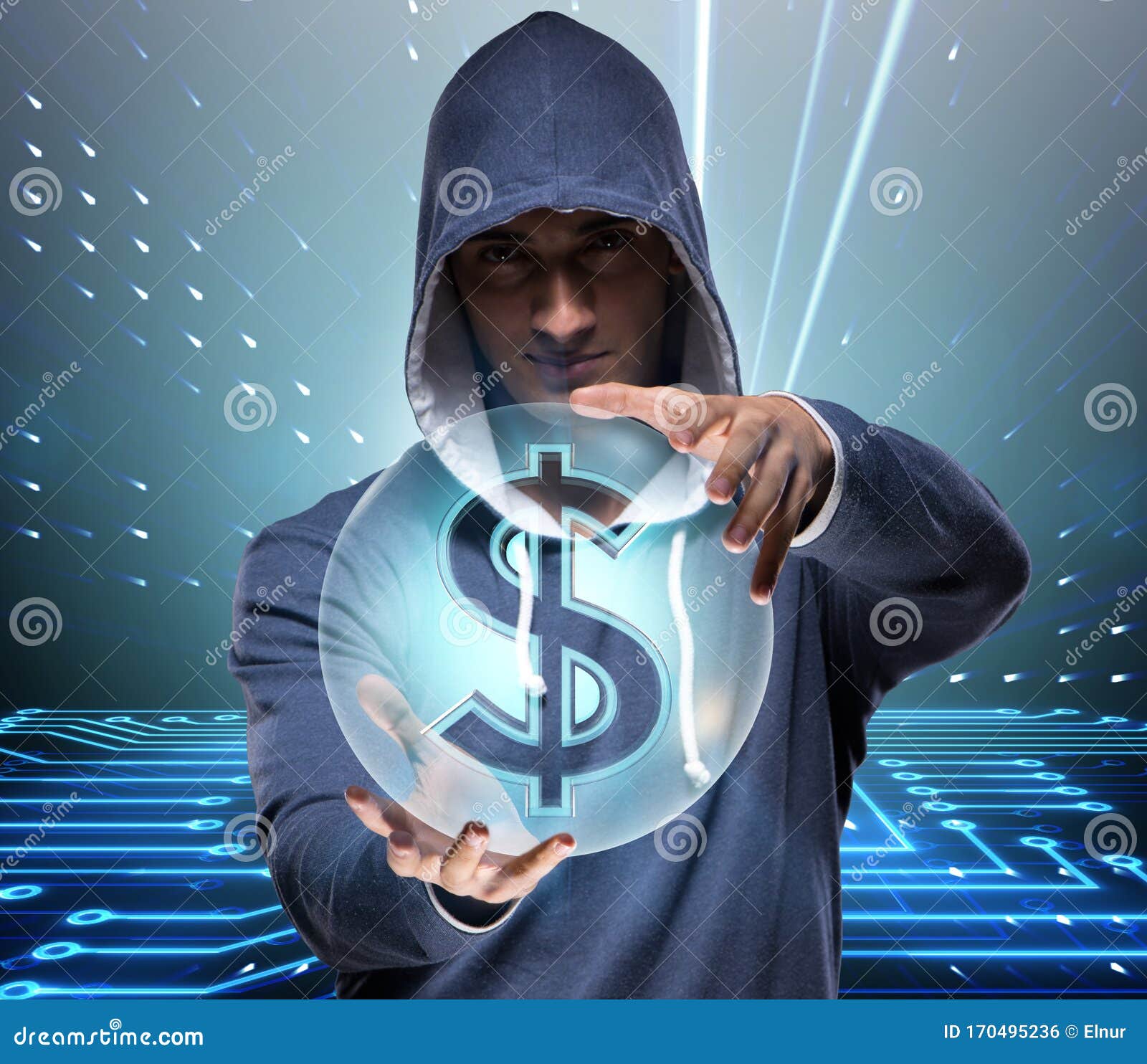 Hacker With Financial Chart Screen Stock Photography | CartoonDealer ...