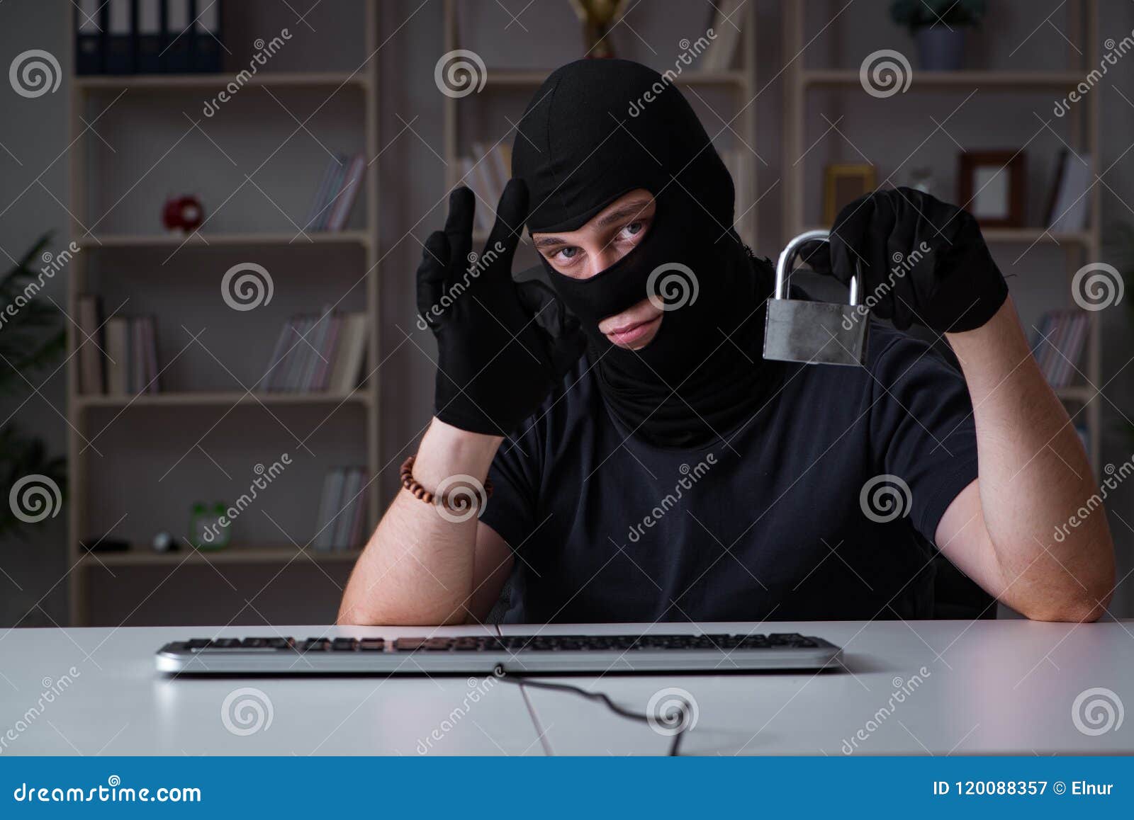 The Hacker Hacking Computer Late at Night Stock Image - Image of ...