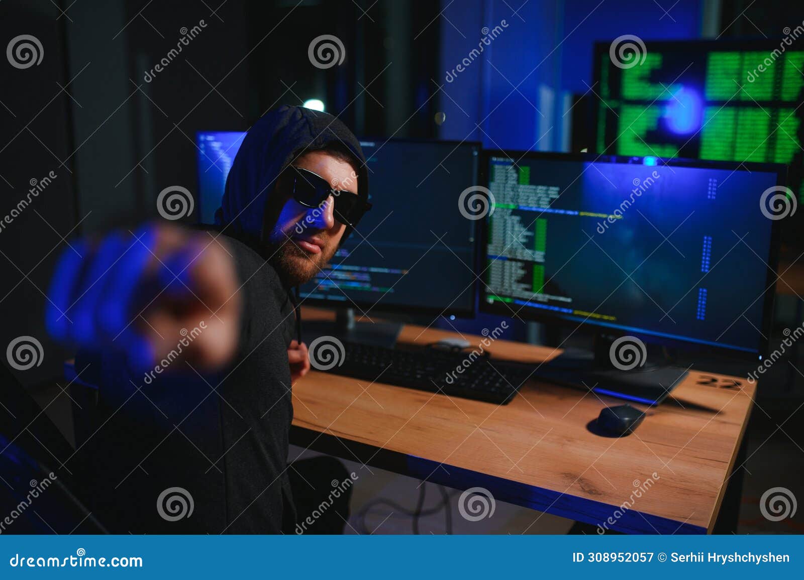 Hacker Is Hacking Into The Computer Network Computer Criminal Stock Image Image Of Face