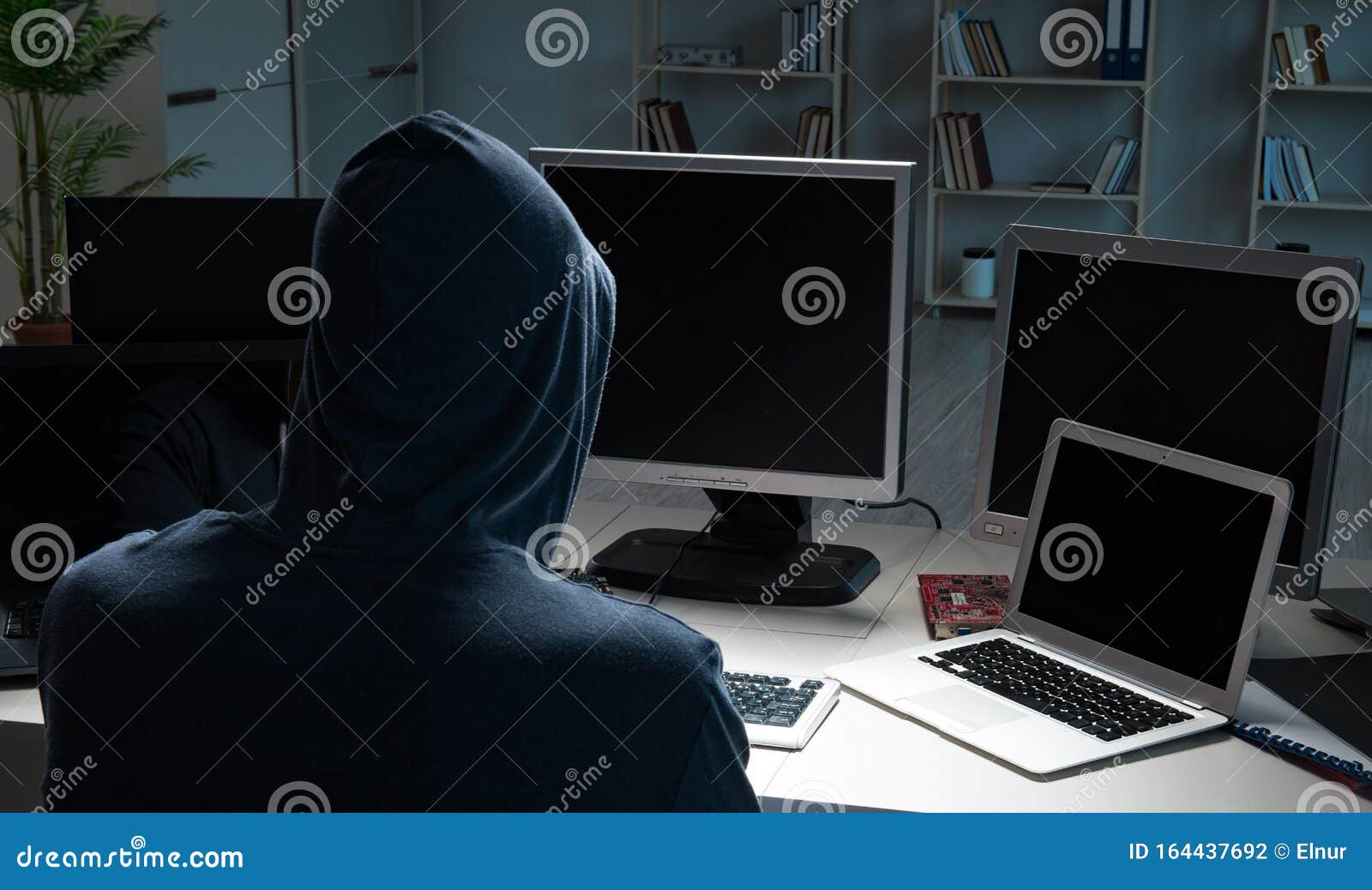 Hacker Hacking Computer at Night Stock Photo - Image of hack, money ...