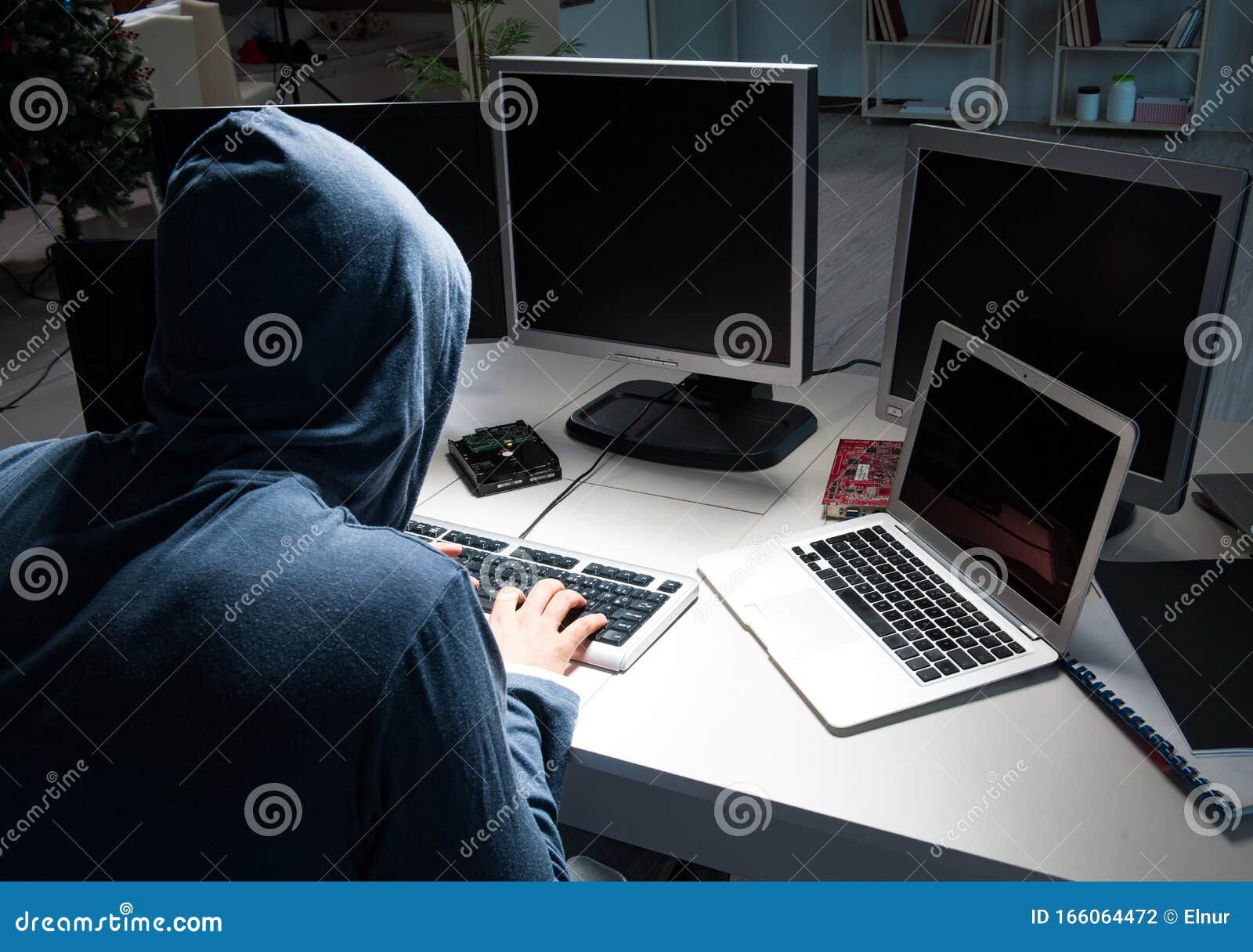 Hacker Hacking Computer at Night Stock Photo - Image of firewall ...
