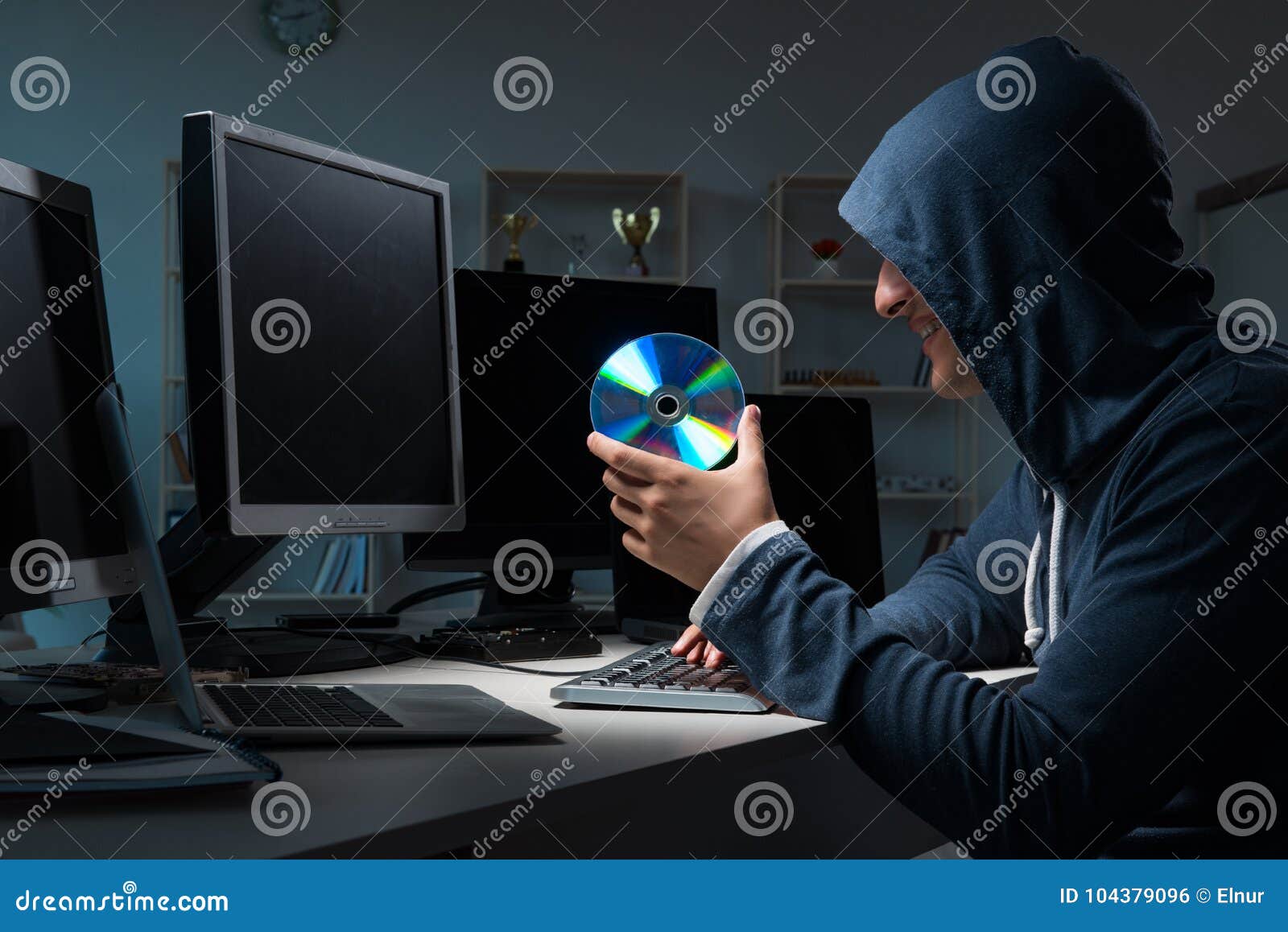 The Hacker Hacking Computer at Night Stock Photo - Image of hack ...