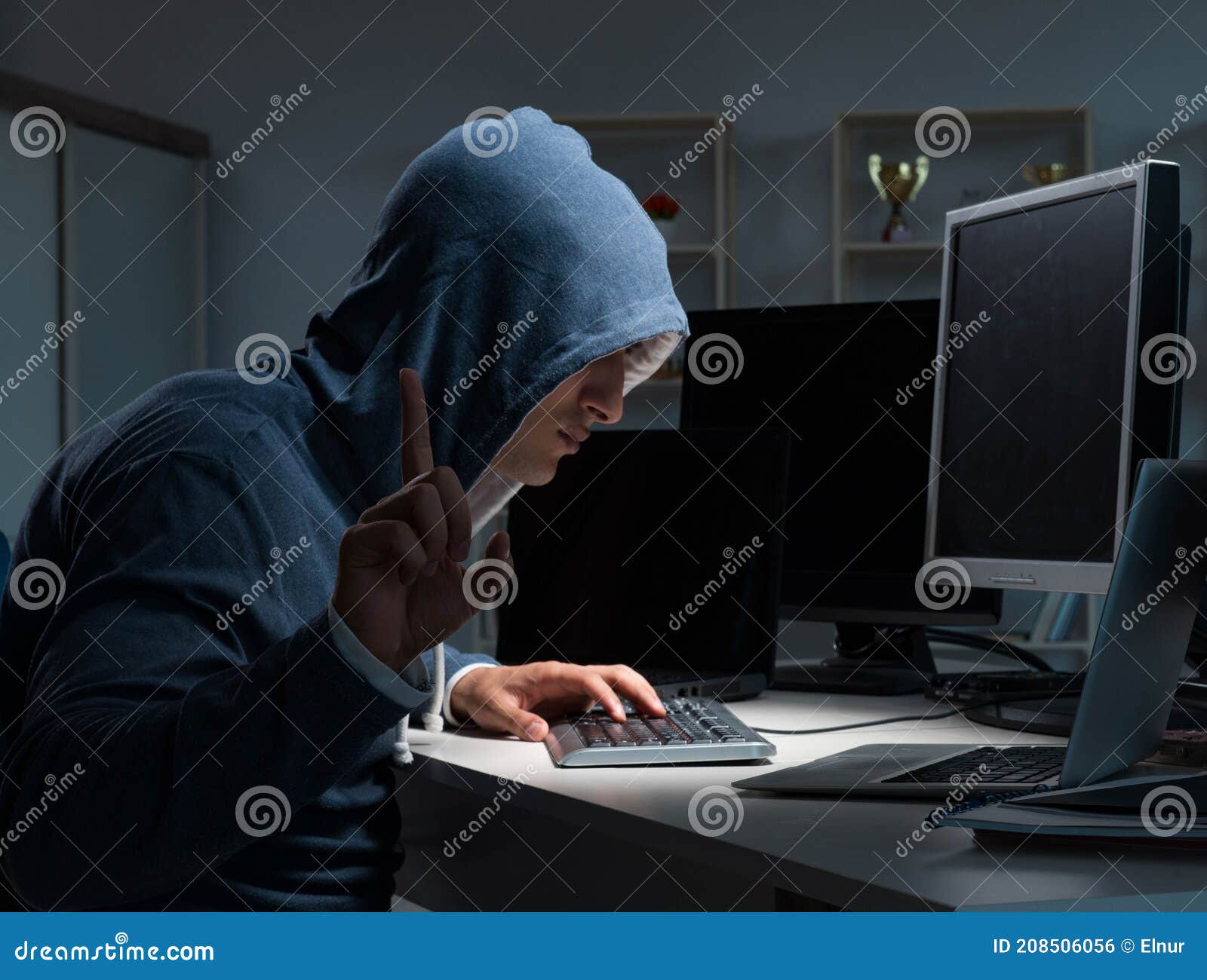 Hacker Hacking Computer at Night Stock Photo - Image of cyber, password ...