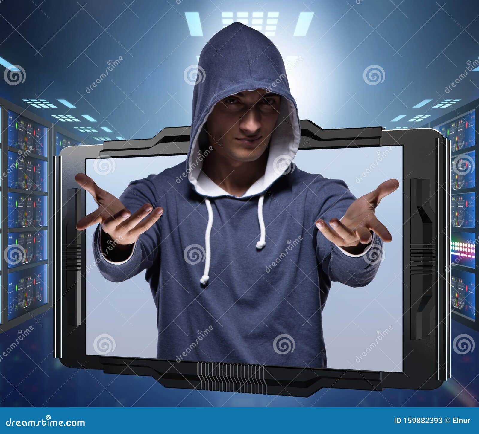 Hacker Hacking Corporate Computer System Stock Image - Image of illegal ...