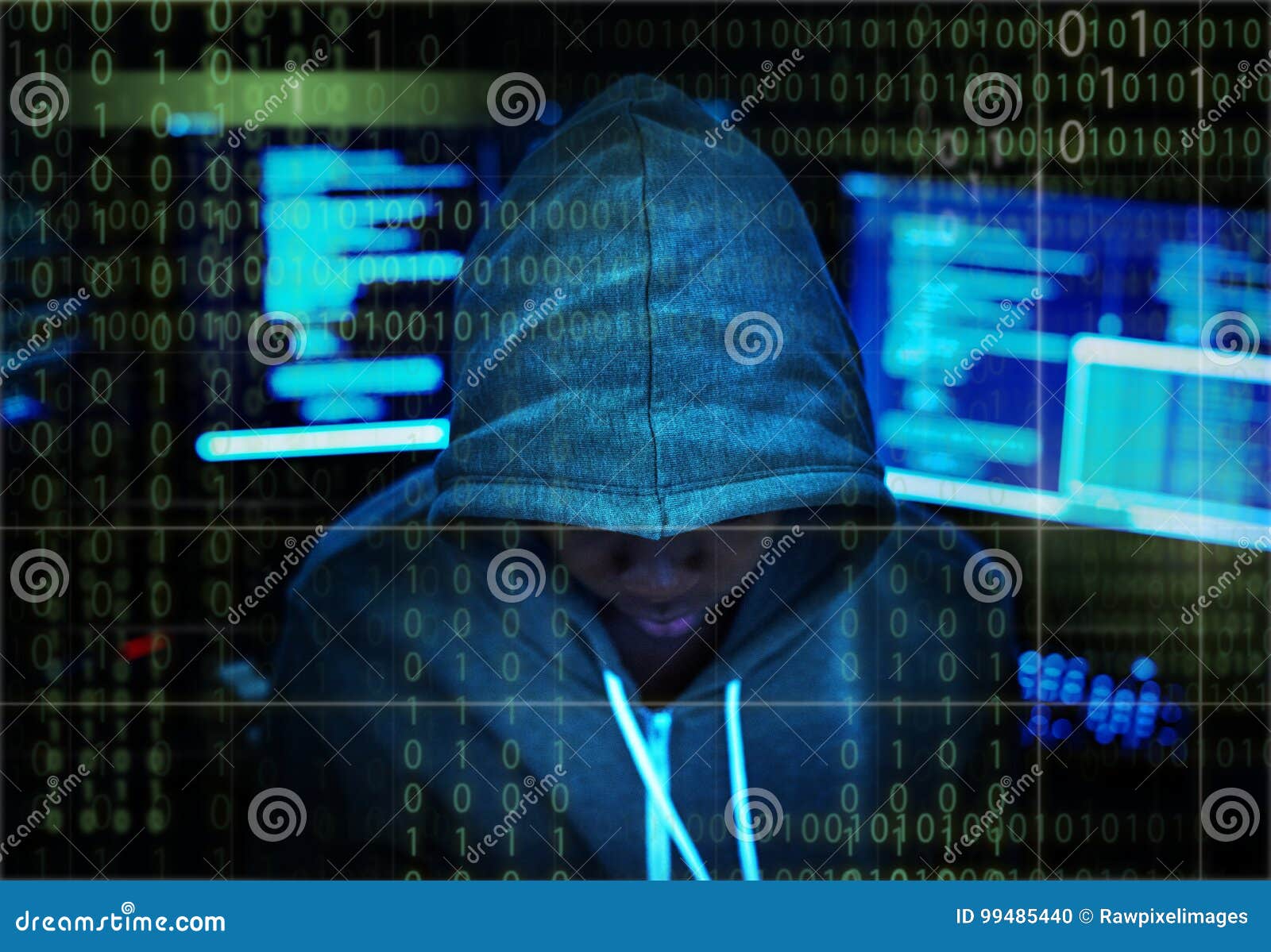 Hacker Hacking a Cyberspace Network Stock Photo - Image of attack ...
