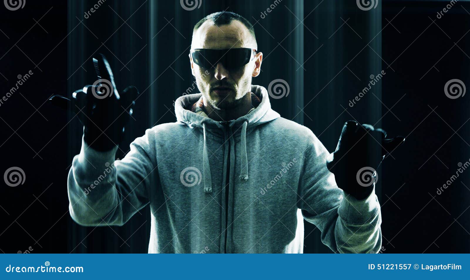 Hacker Hacking on Futuristic Computer Keyboard Stock Image - Image of ...