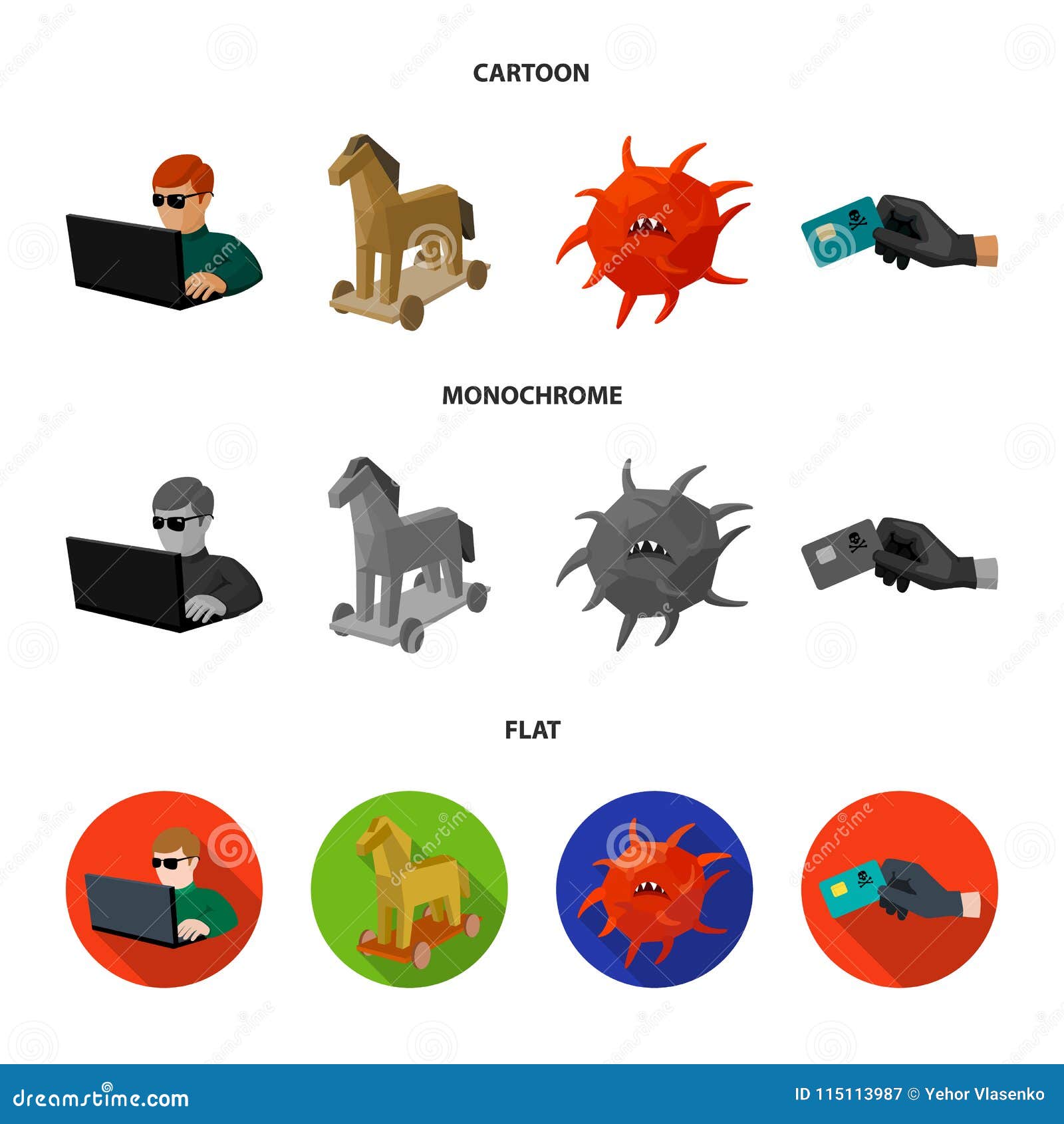Hacker, Hacking, System, Internet .Hackers and Hacking Set Collection Icons in Cartoon,flat ...