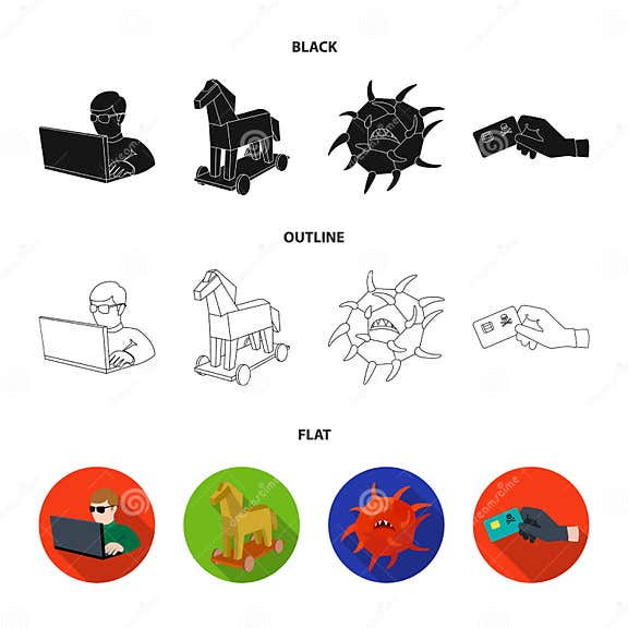 Hacker, Hacking, System, Internet .Hackers and Hacking Set Collection Icons in Cartoon Style ...