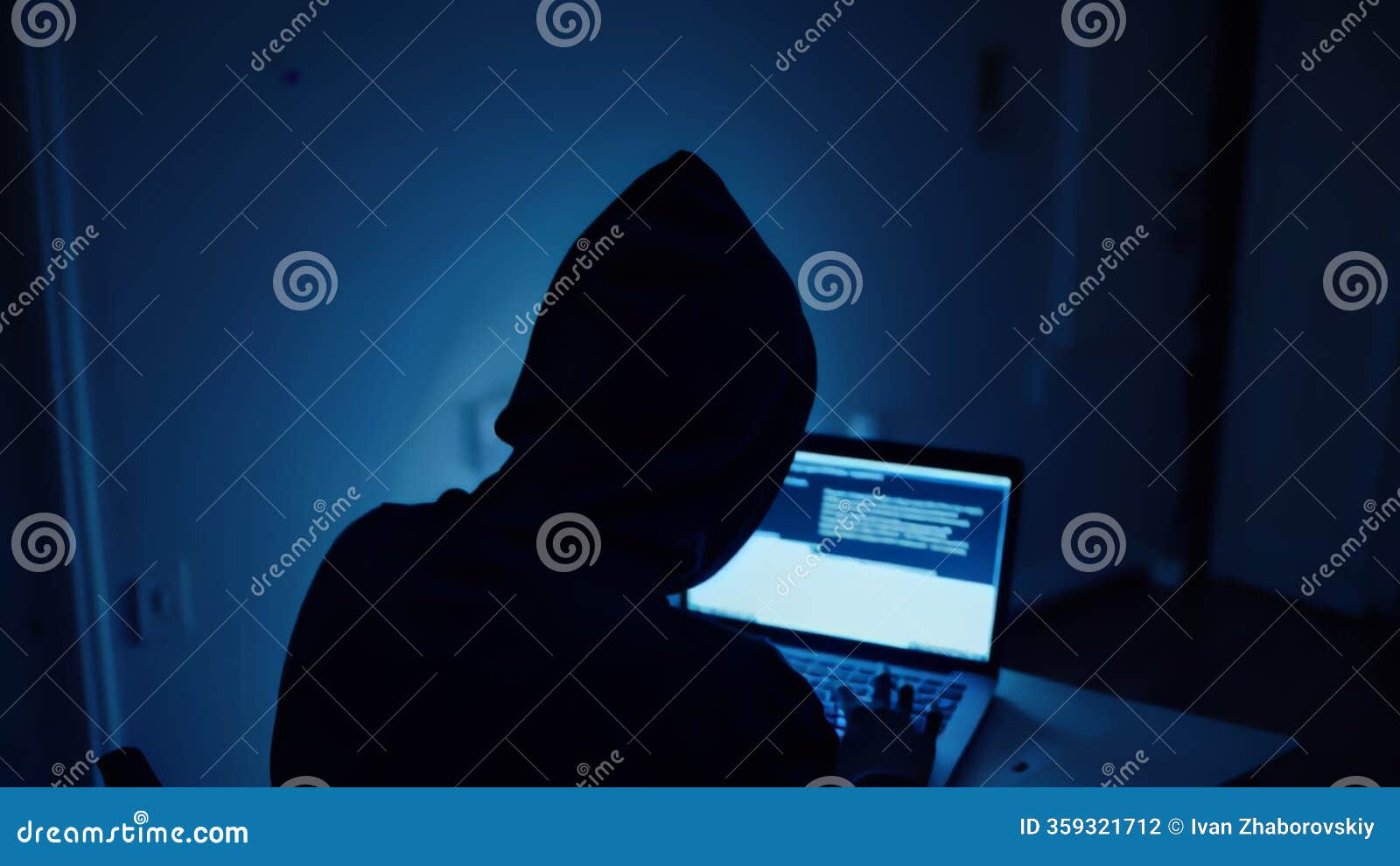 Hacker Hacks Programs. Computer Scammer. Programmers Working Intently ...