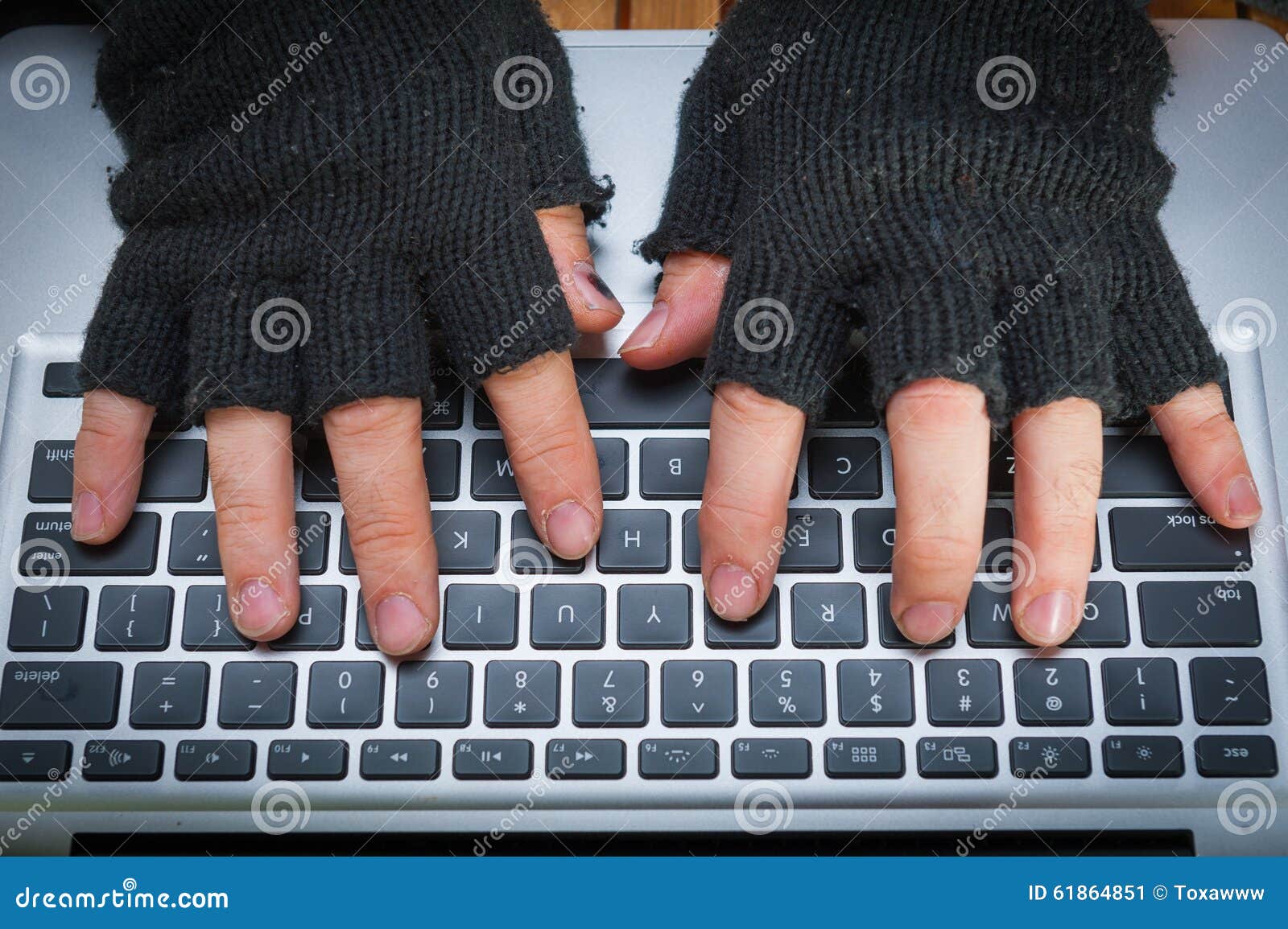 Hacker hand in glove stock image. Image of hands, scam - 61864851