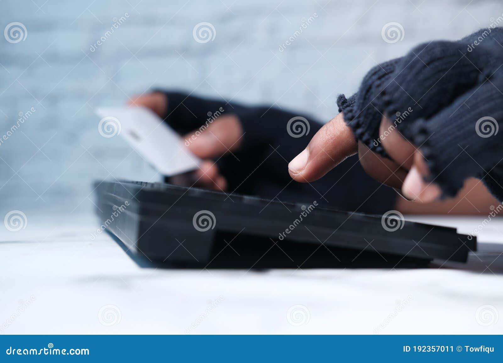 Hacker Hand Stealing Data from Credit Card Close Up Stock Image - Image ...