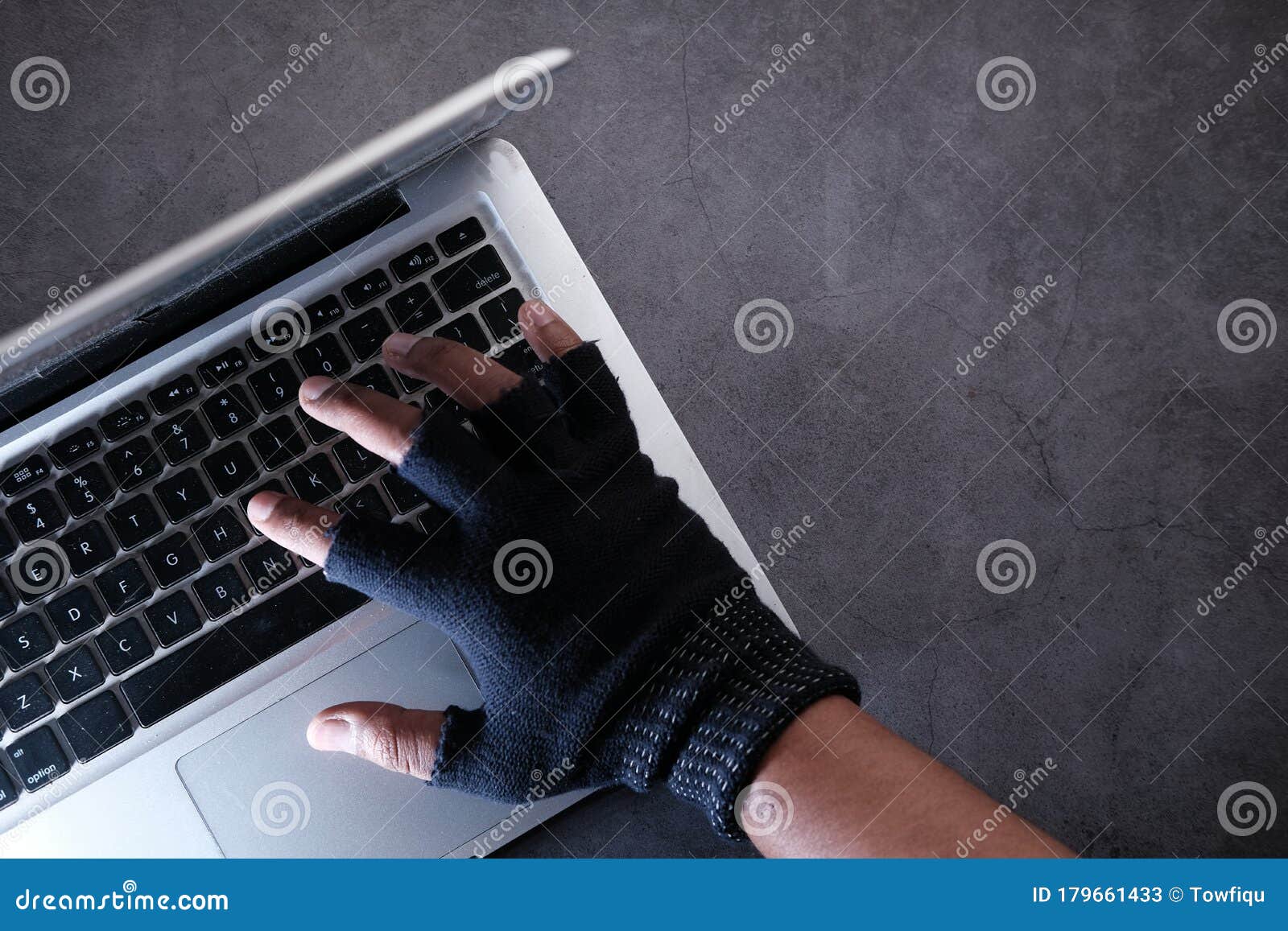 Hacker Hand Stealing Data from Laptop, High Angel View Stock Image ...