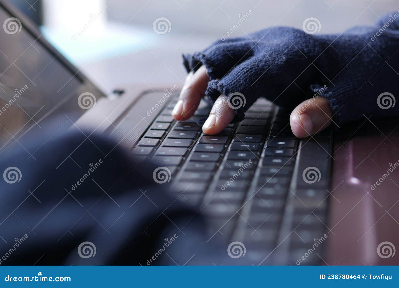 Hacker Hand Stealing Data from Laptop Top Down Stock Photo - Image of ...